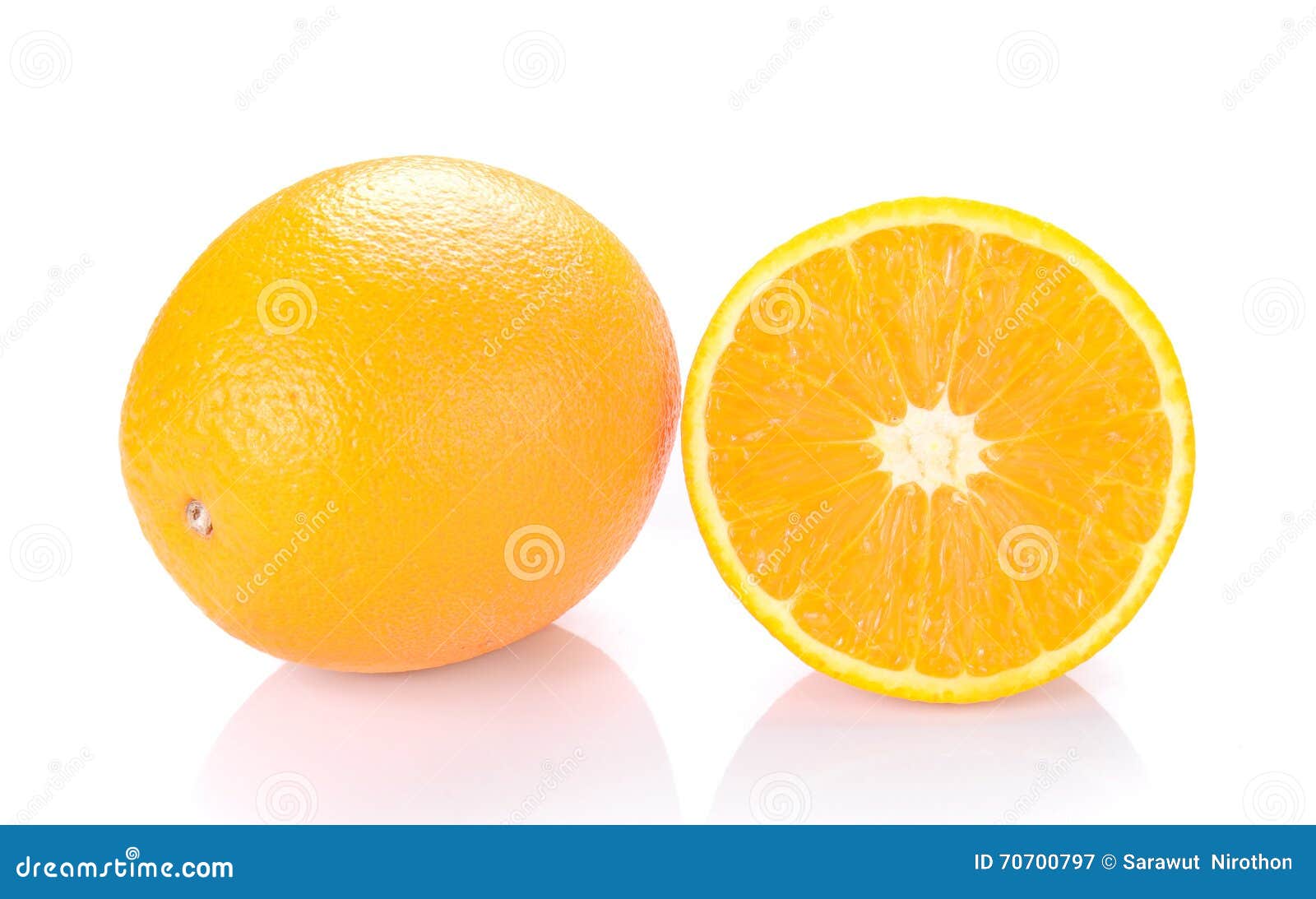 Orange Cut Pieces on White Background. Stock Image - Image of sweet ...