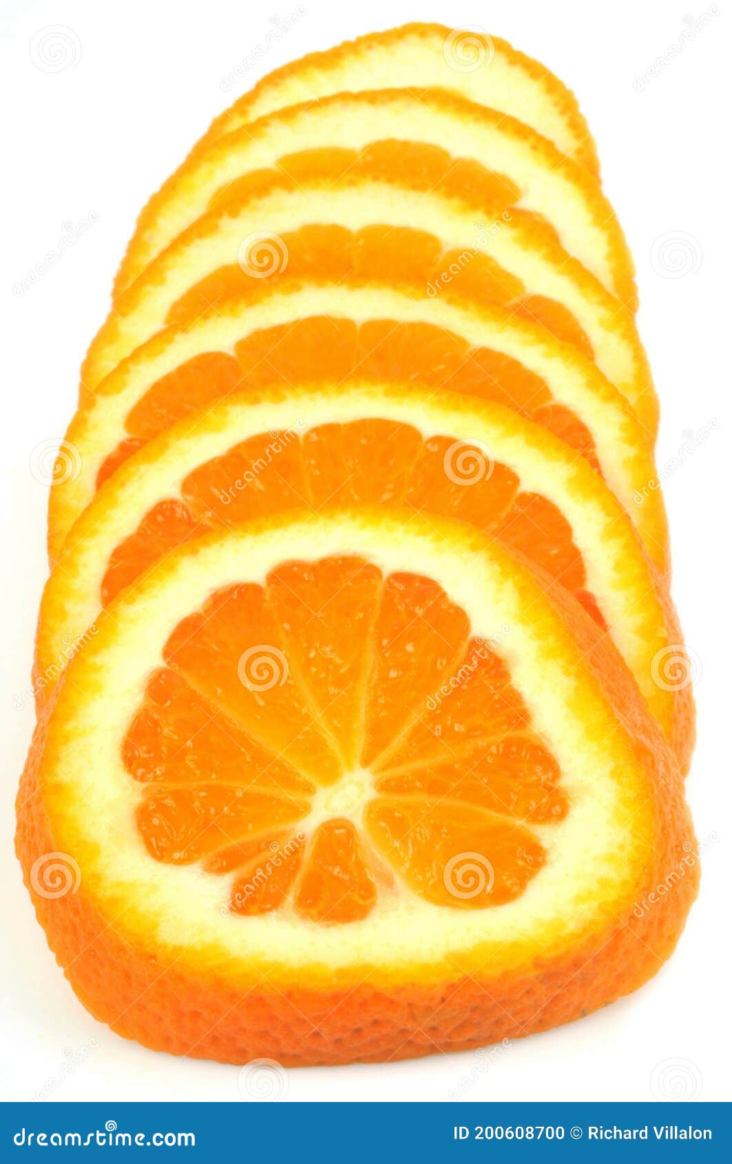 Orange Cut in Slices Close Up on White Background Stock Photo - Image ...