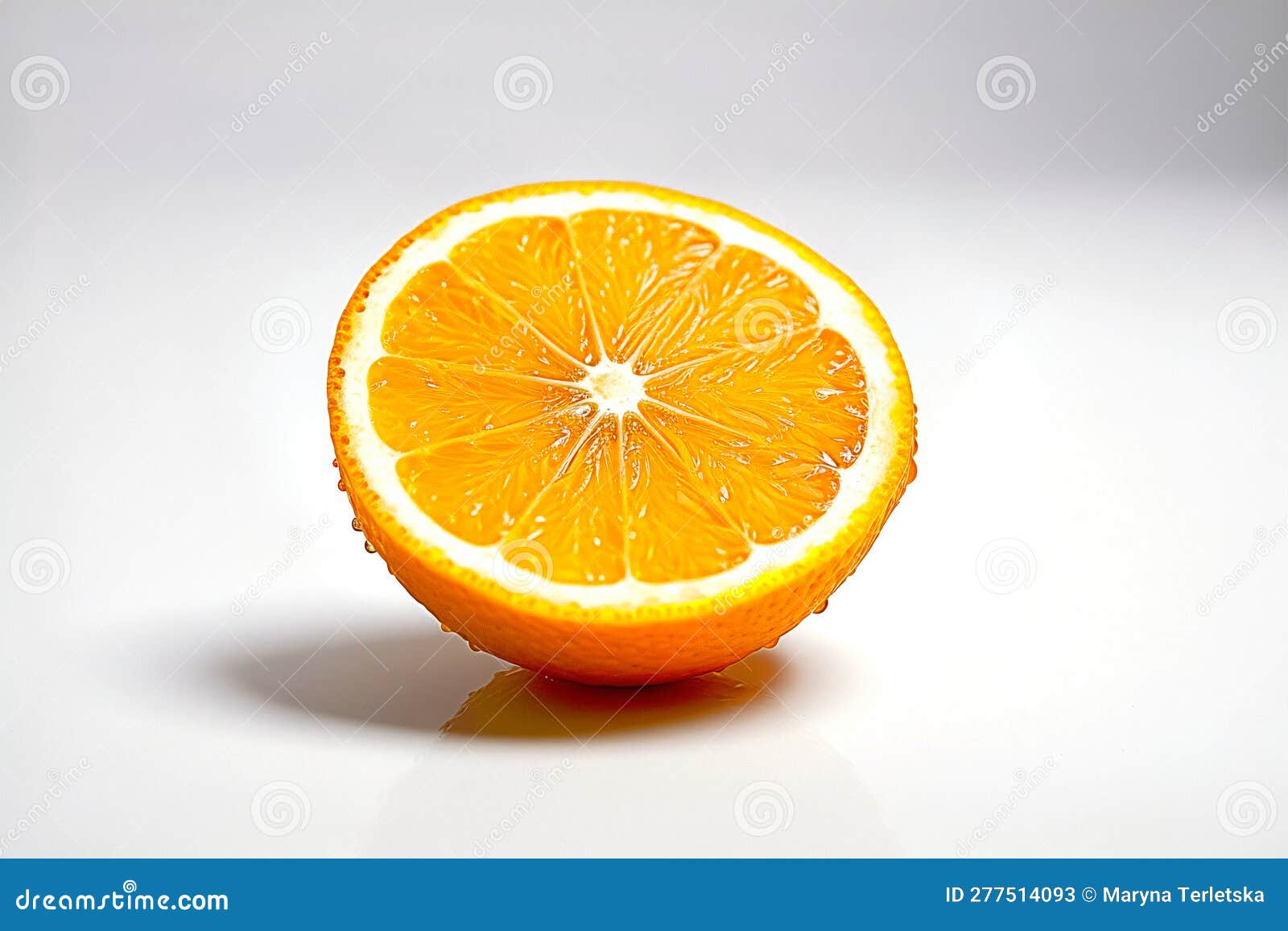 Orange in a Cut on a White Background. Stock Image - Image of tropical ...