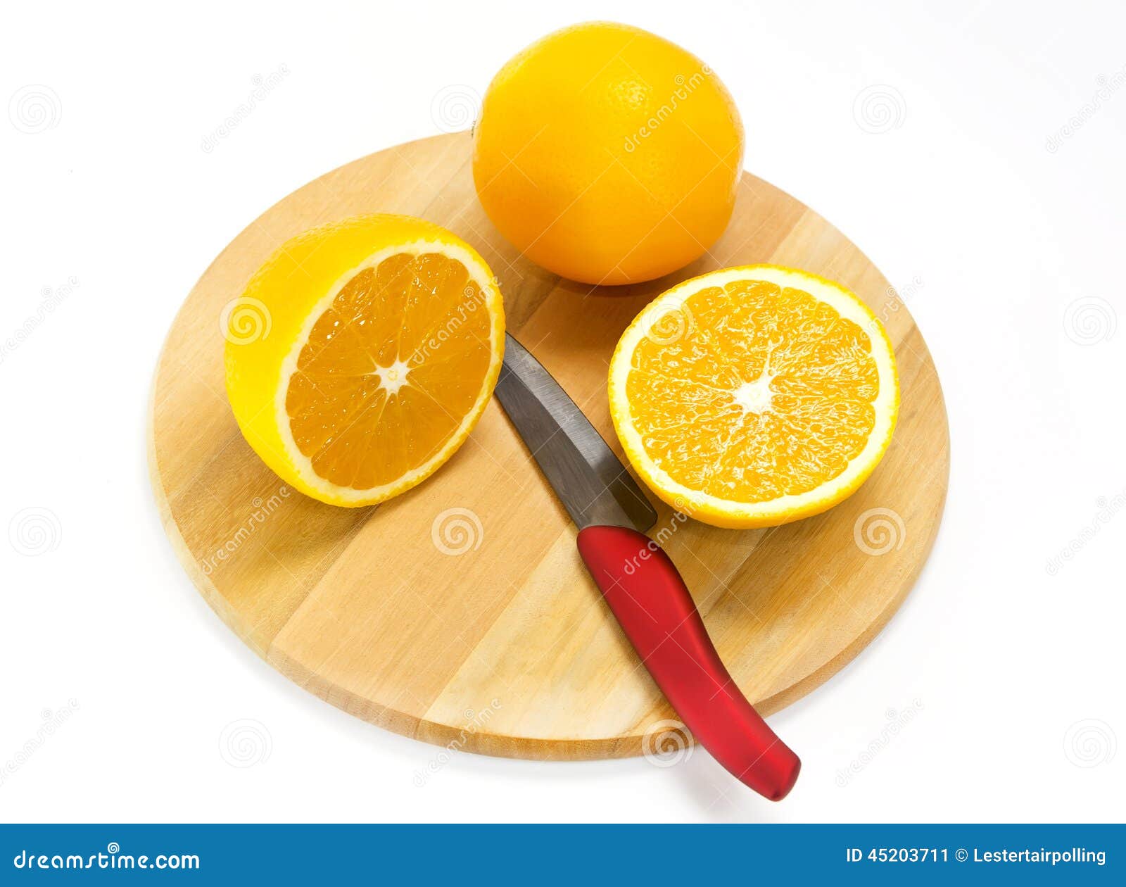 Orange on cutting board stock image. Image of cutting - 45203711