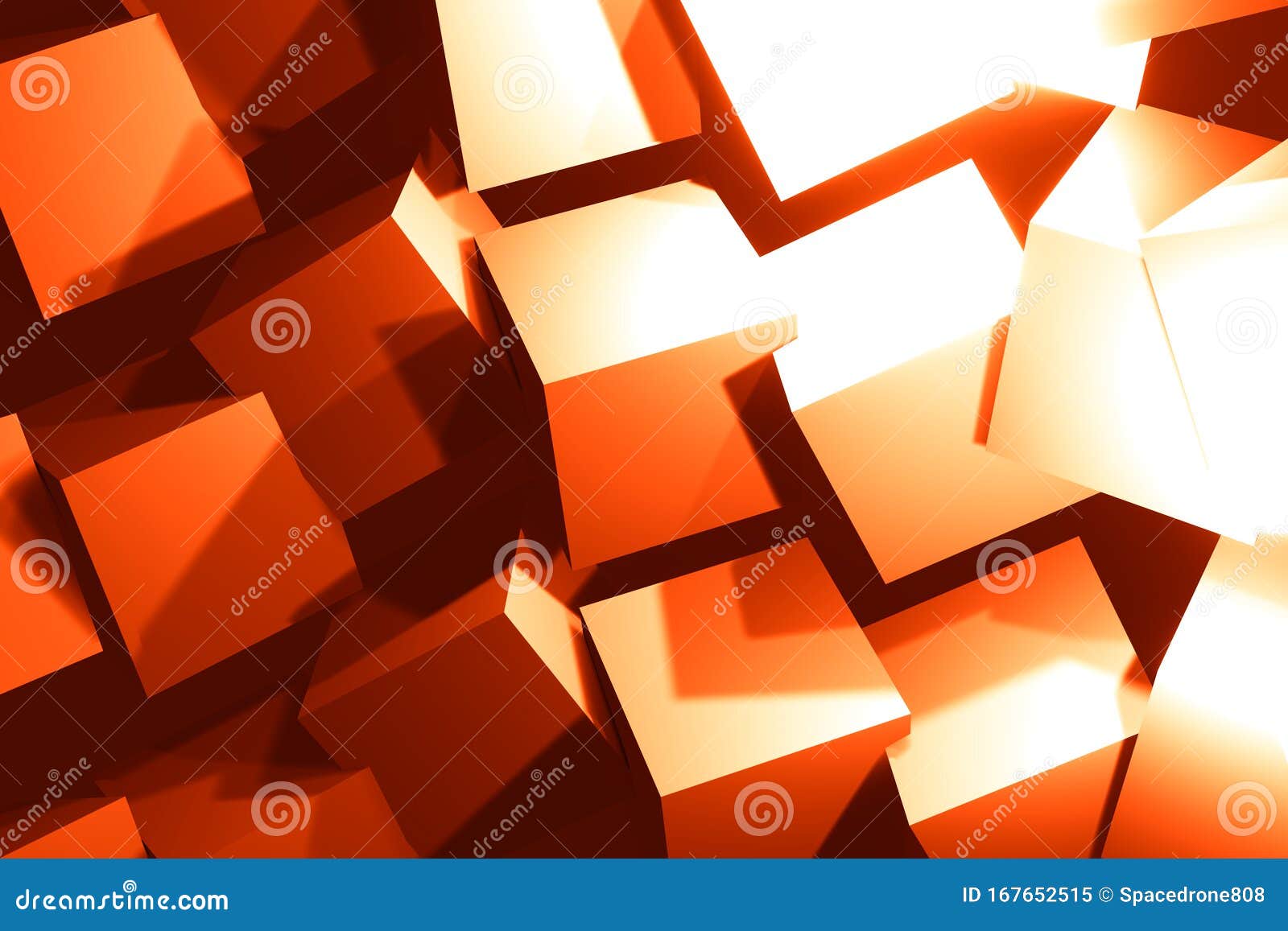 Orange 3d Cubes Abstract Rendering Background Stock Illustration ...