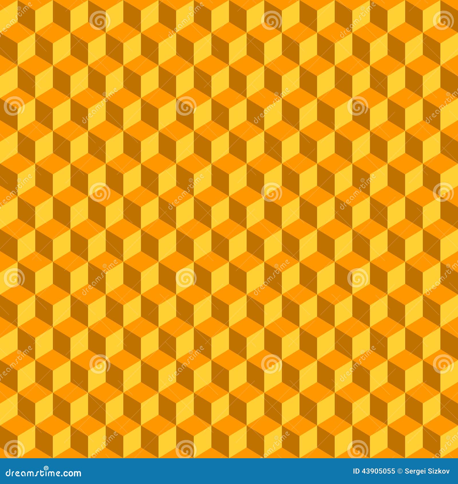 Orange 3D Cubes Abstract Seamless Background. Stock Vector ...