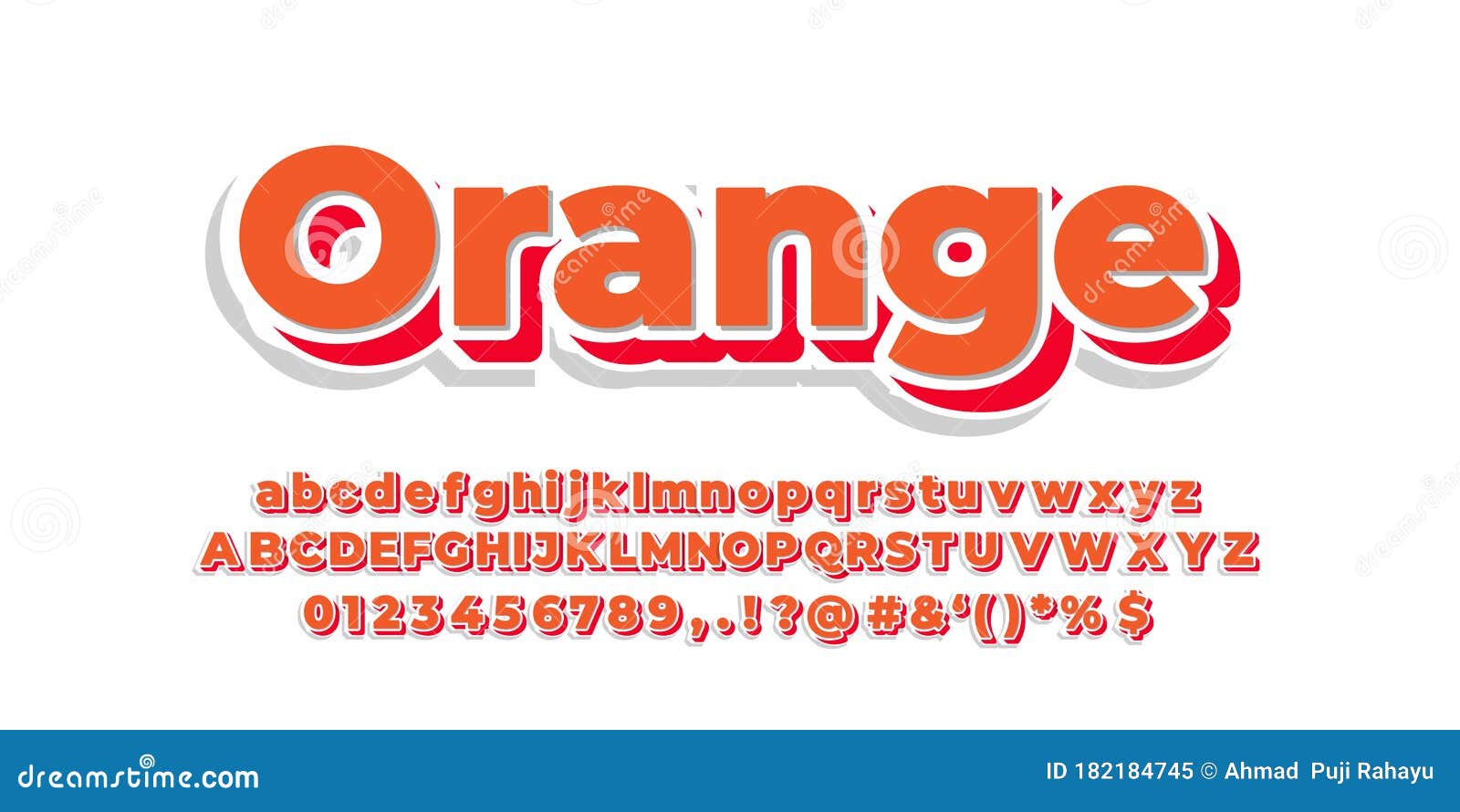 Orange 3d Font or Text Effect Design Template Editorial Image ...