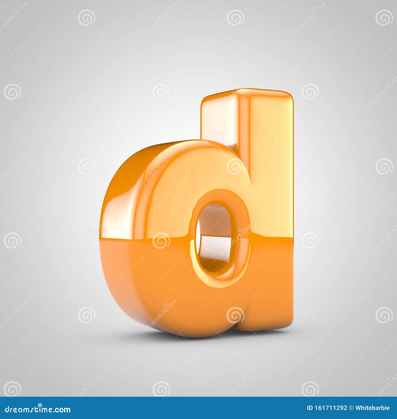 Orange 3d Letter D Lowercase Isolated on White Background Stock ...