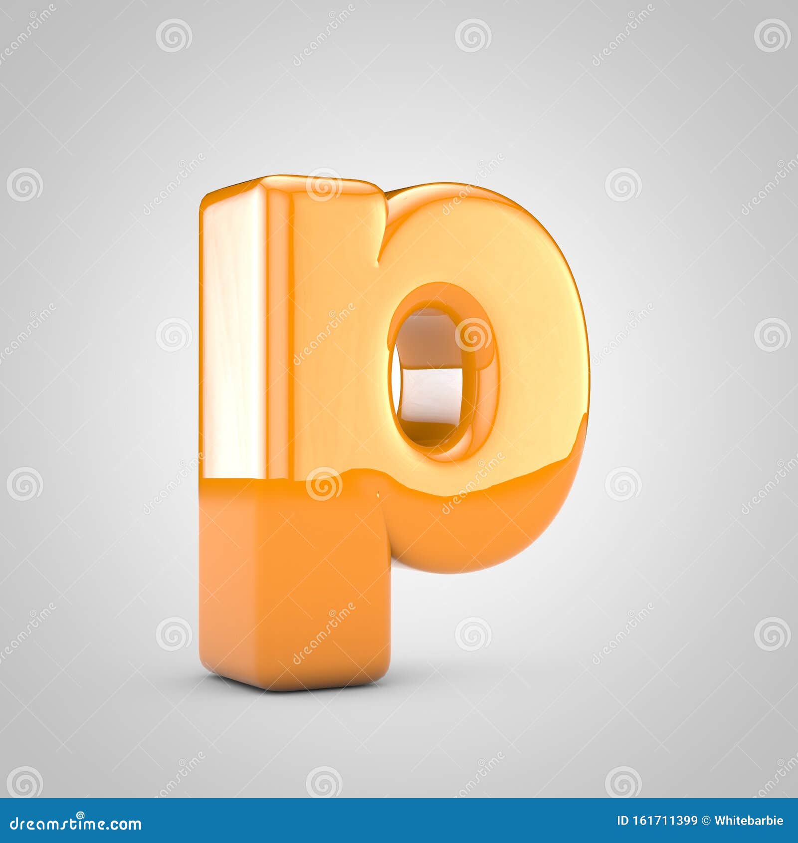 Orange 3d Letter P Lowercase Isolated on White Background Stock ...