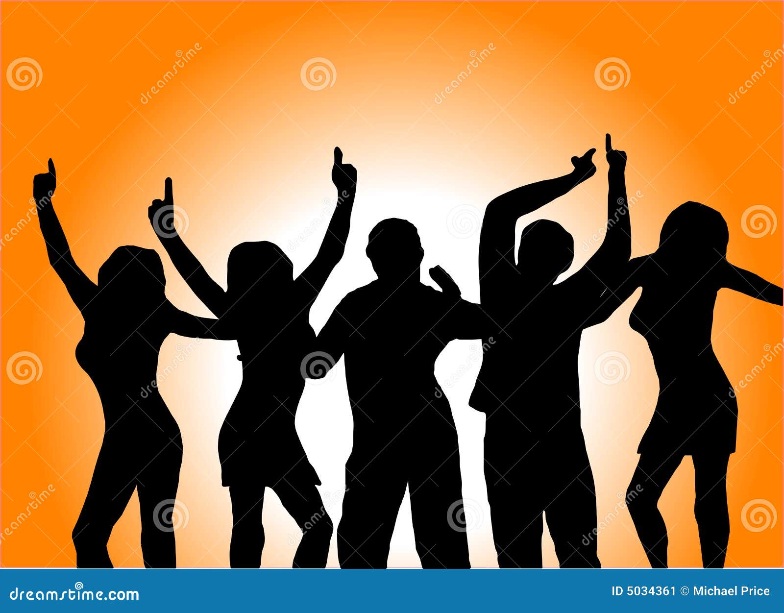 Orange Dancers stock vector. Illustration of lights, garage - 5034361