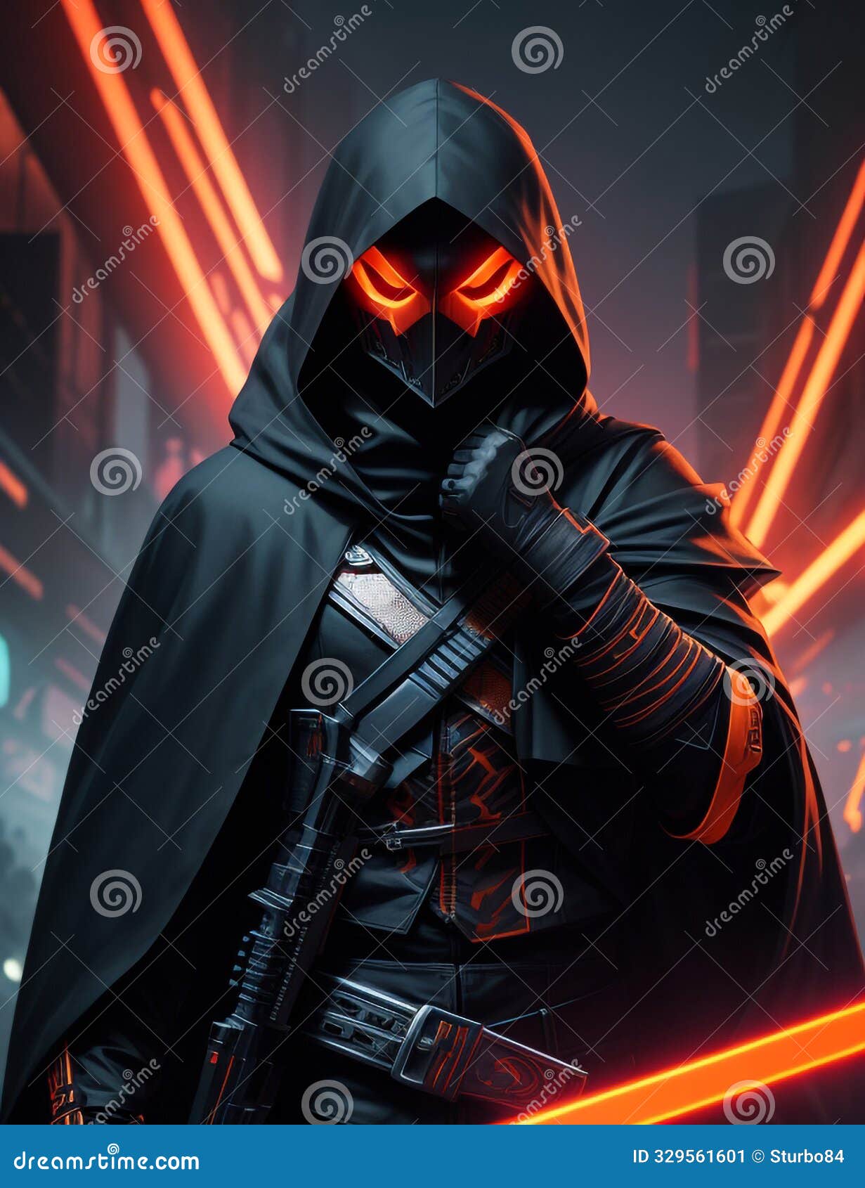 Orange assassin stock illustration. Illustration of silent - 329561601
