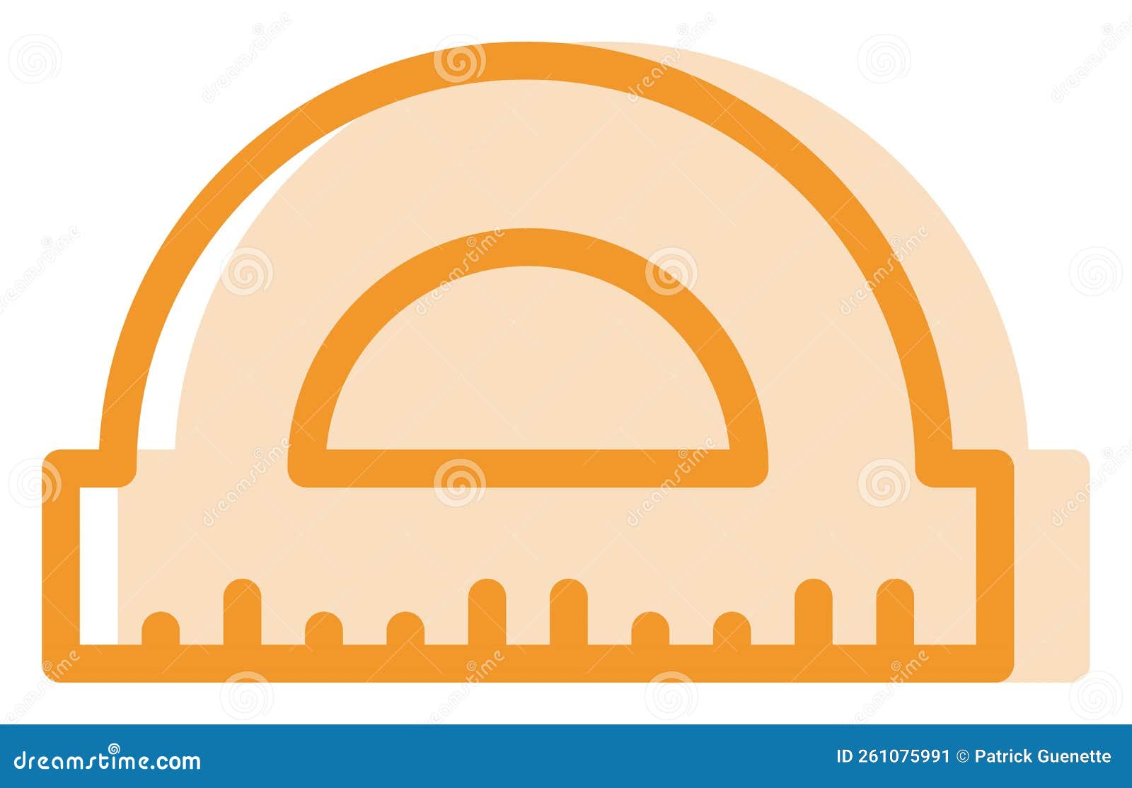 Orange degree ruler, icon stock vector. Illustration of notebook ...