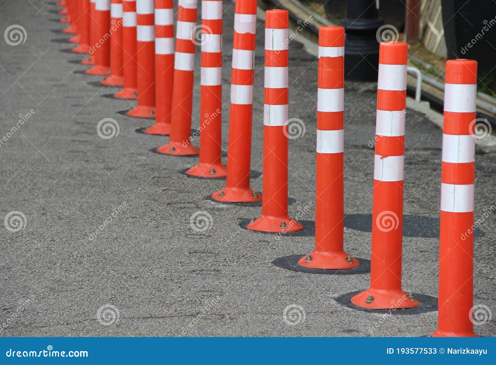Orange Delineator Post for Road or Driveway Separator Stock Image ...