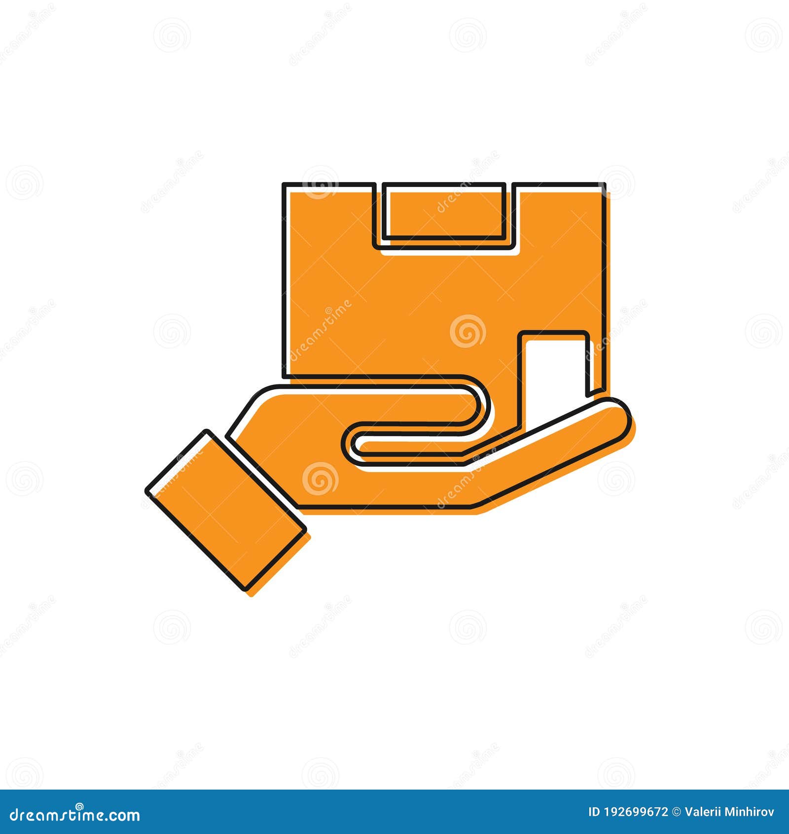 Orange Delivery Insurance Icon Isolated on White Background. Insured ...