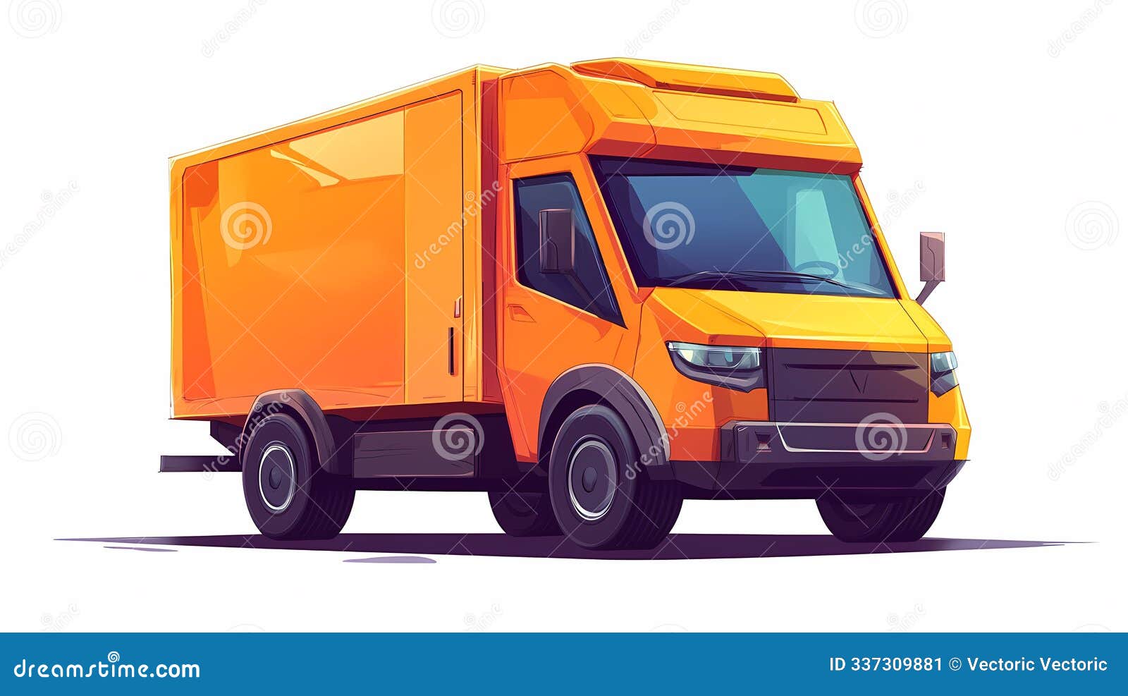 An Orange Delivery Truck Designed for Transporting Goods Stock ...
