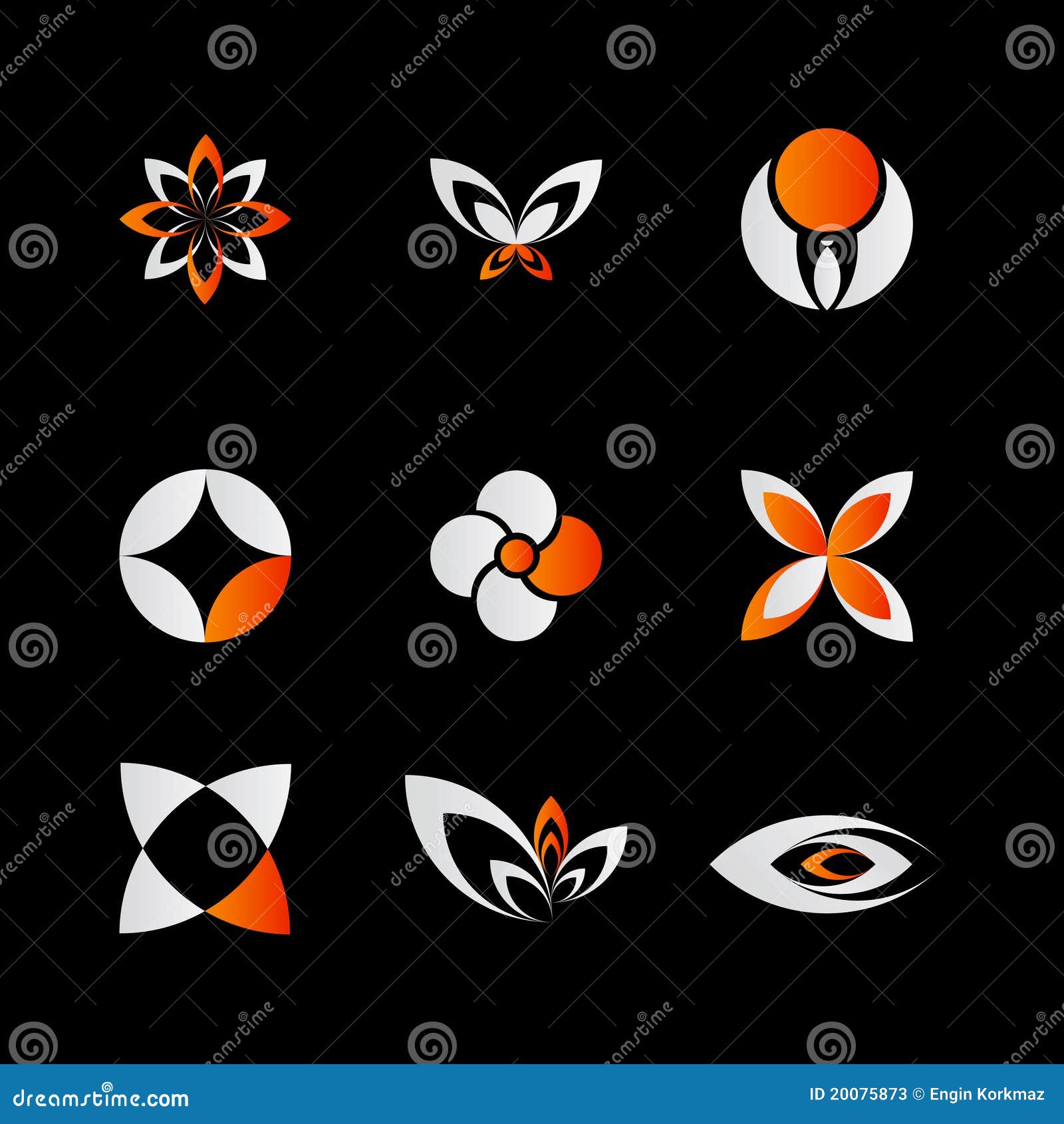 Orange design elements stock vector. Illustration of colorful - 20075873