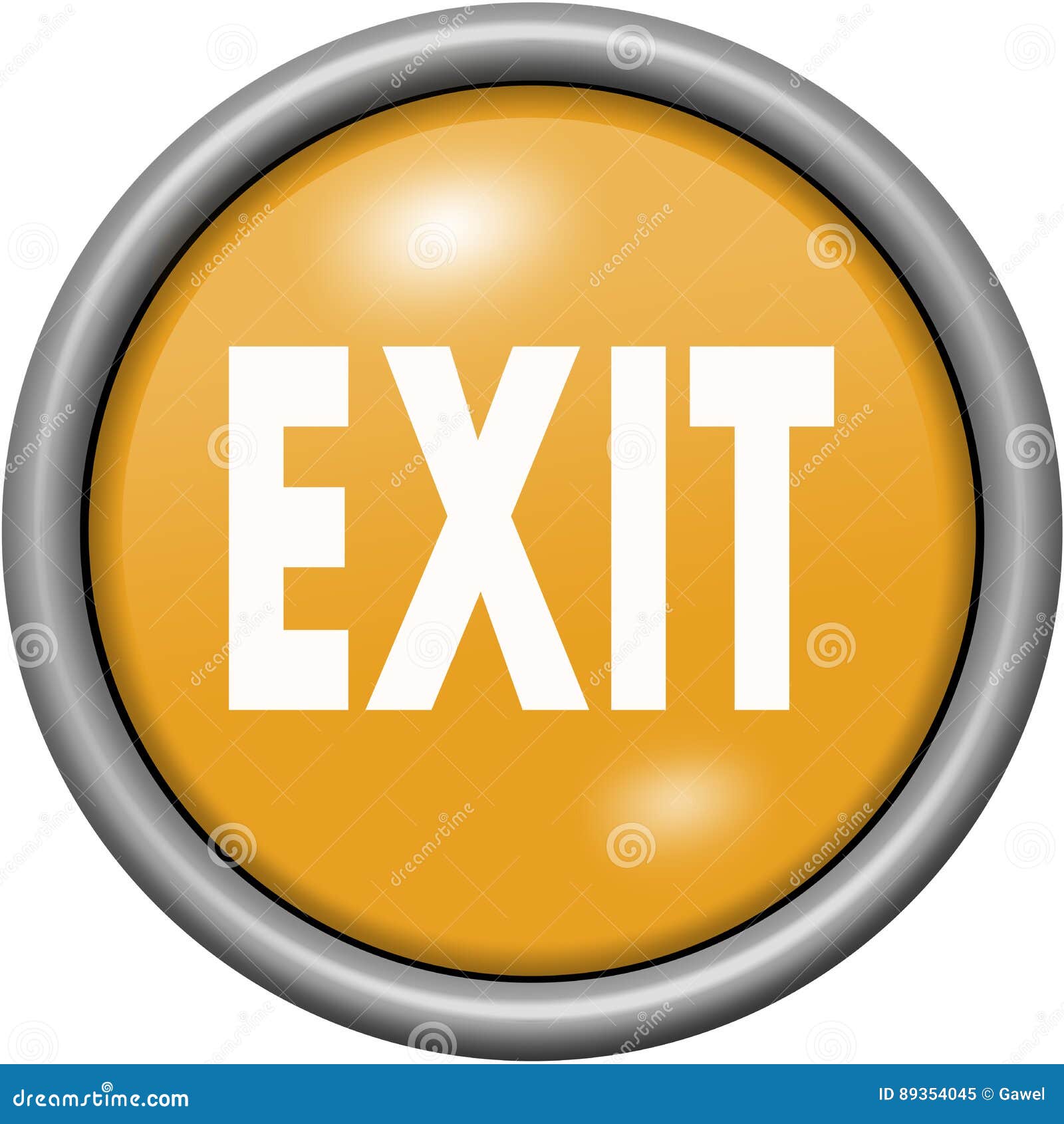 Orange Design Exit in Round 3D Button Stock Illustration - Illustration ...