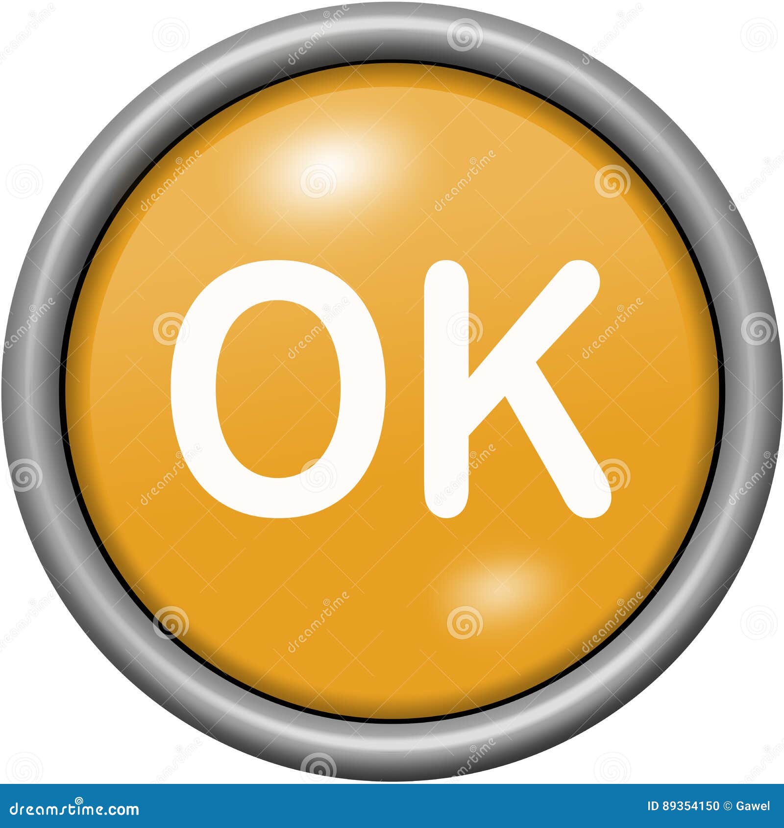 Orange Design OK in Round 3D Button Stock Illustration - Illustration ...
