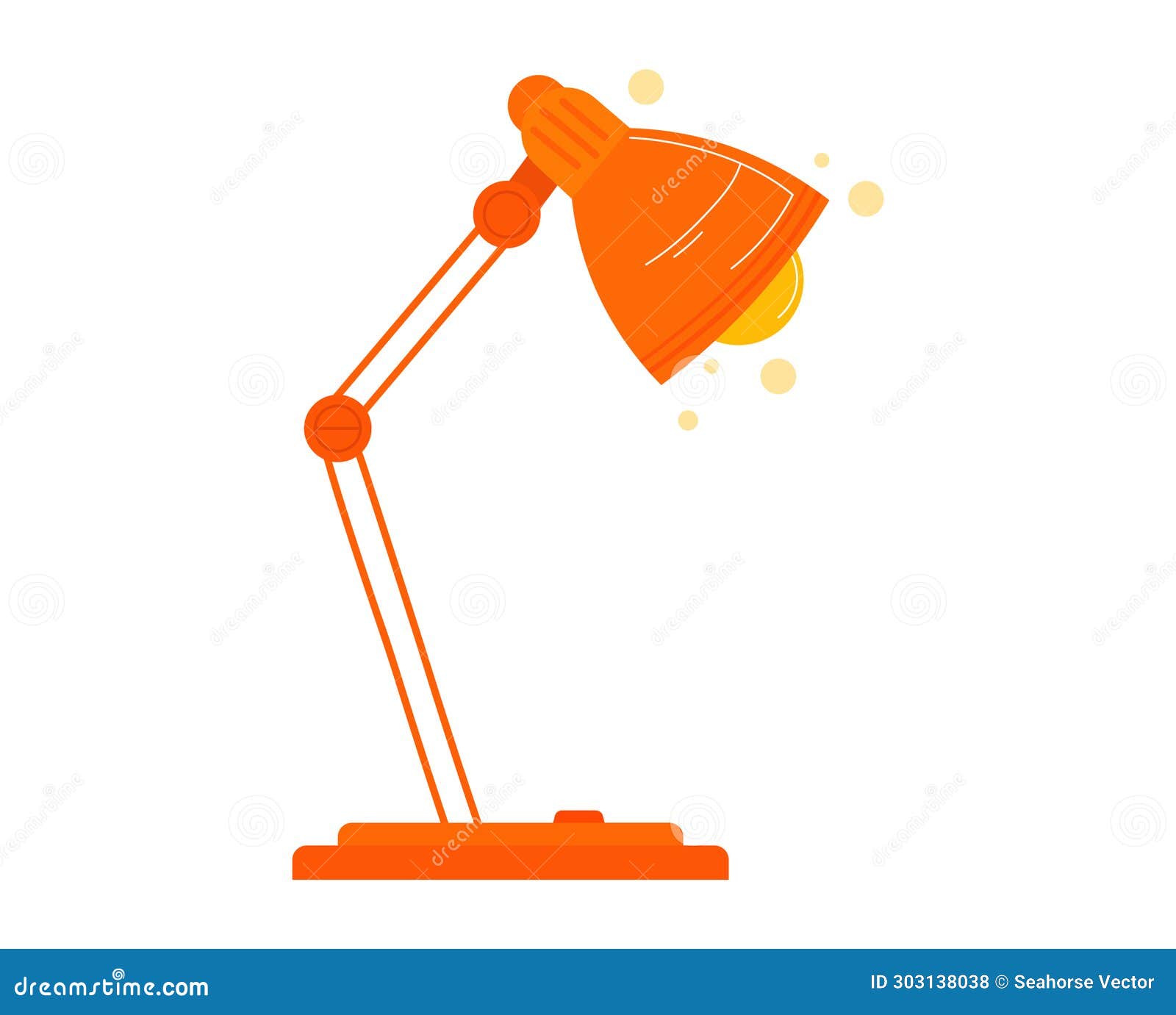 Orange Desk Lamp Illuminated, Light Shining from Modern Lamp, Task ...