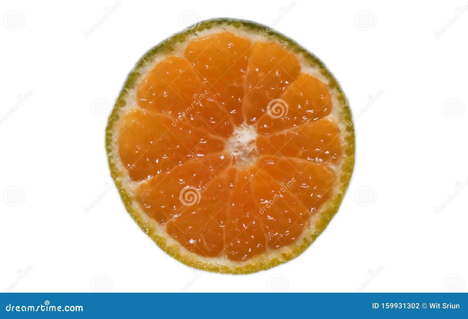 Orange Detail Cutting Slice on White Background Stock Photo - Image of ...