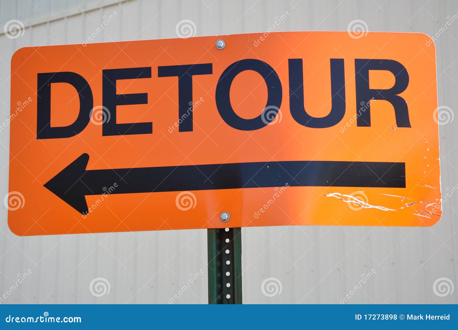 Orange Detour Sign stock photo. Image of post, roadsign - 17273898