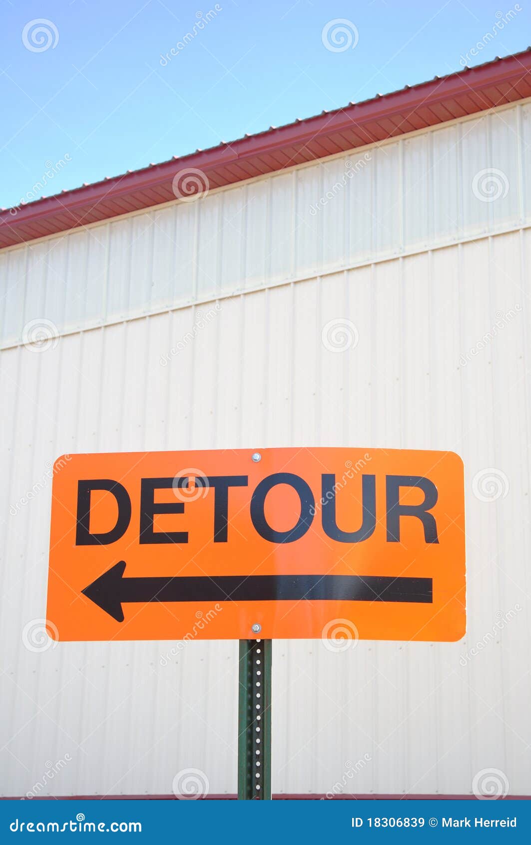 Detour Sign With Summer Sky Background Stock Photo | CartoonDealer.com ...