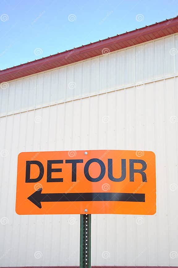 Orange Detour Sign stock image. Image of vertical, signpost - 18306839
