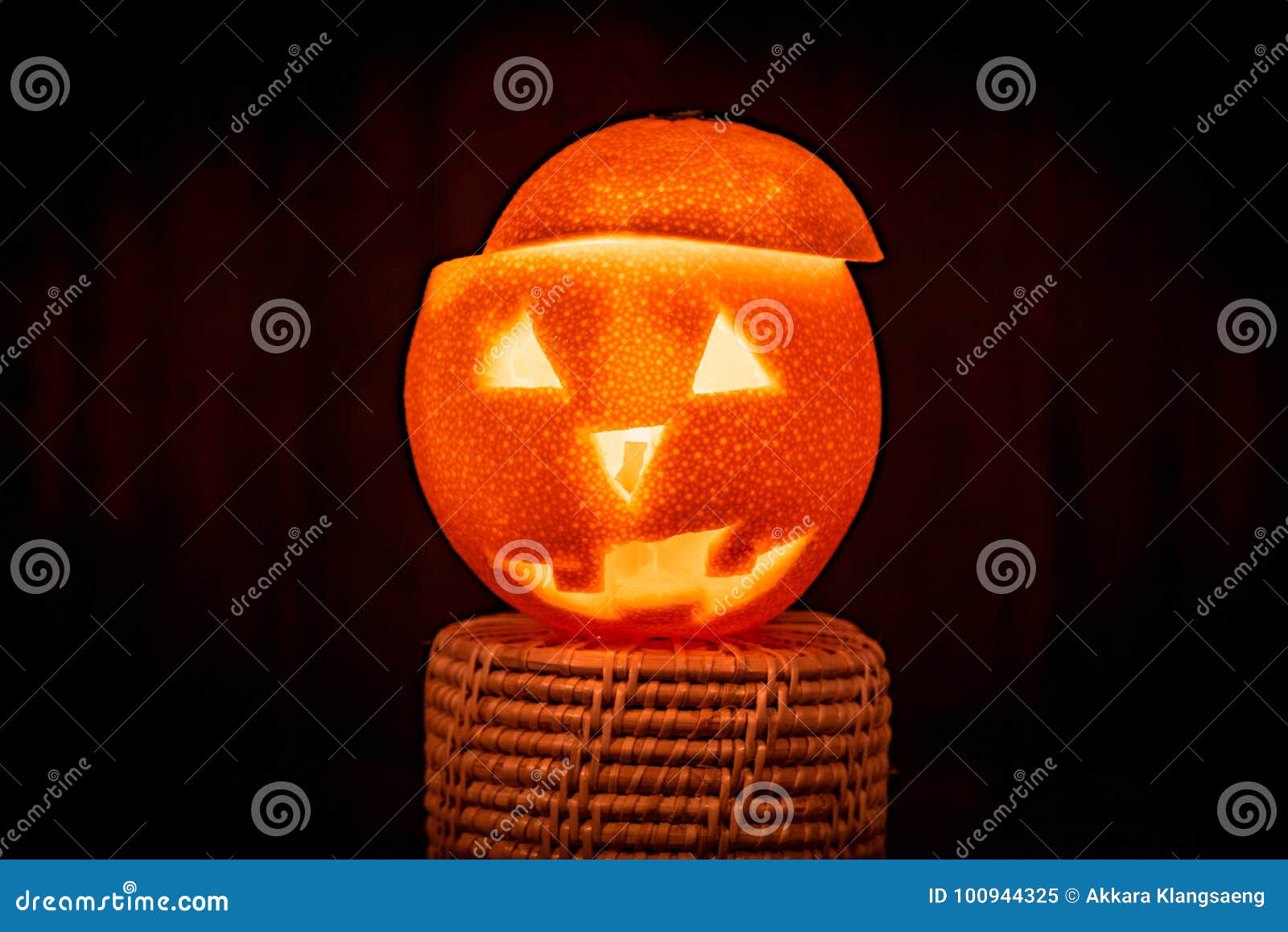 Orange Devil Halloween with Candle Stock Image - Image of mouth, autumn ...
