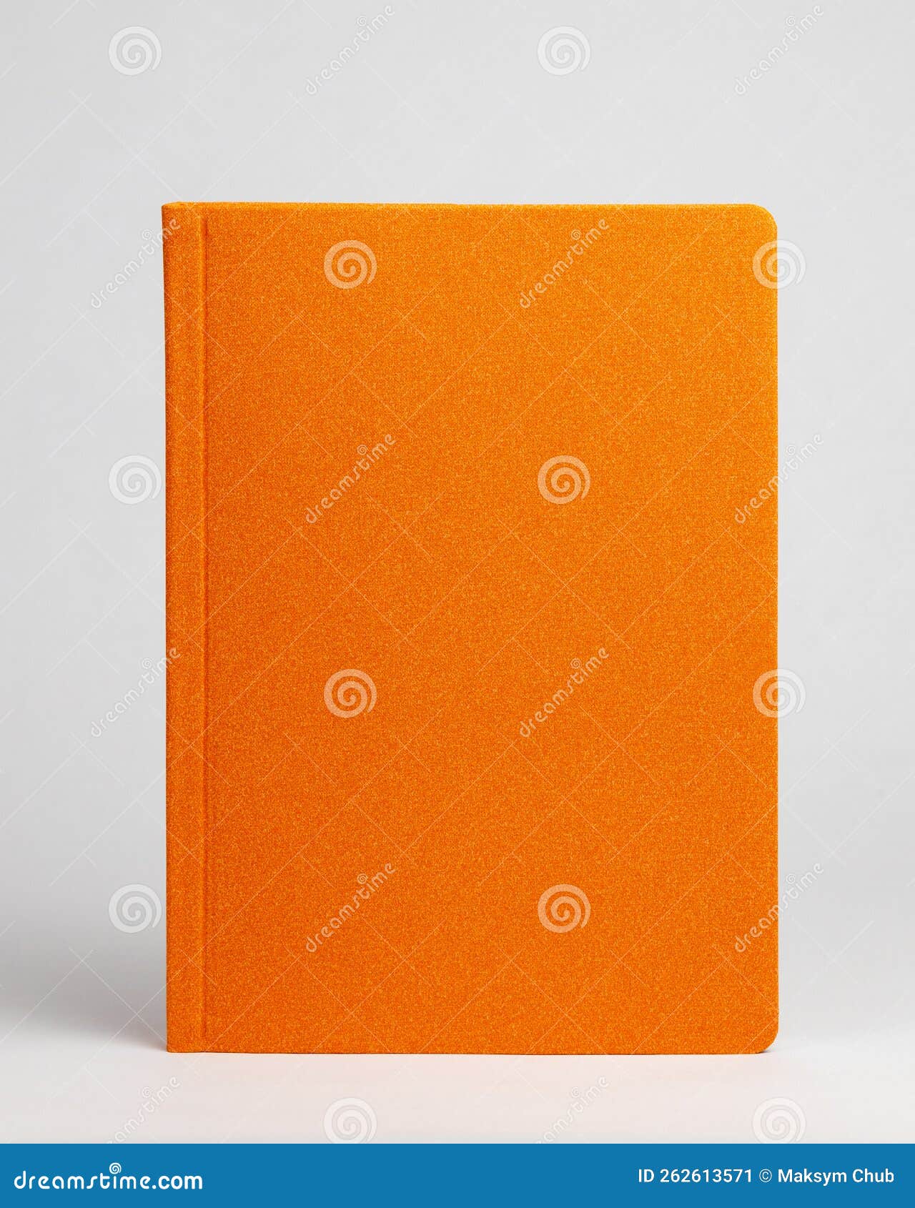 Orange Diary in Standing View on Table on White Background. Frontside ...