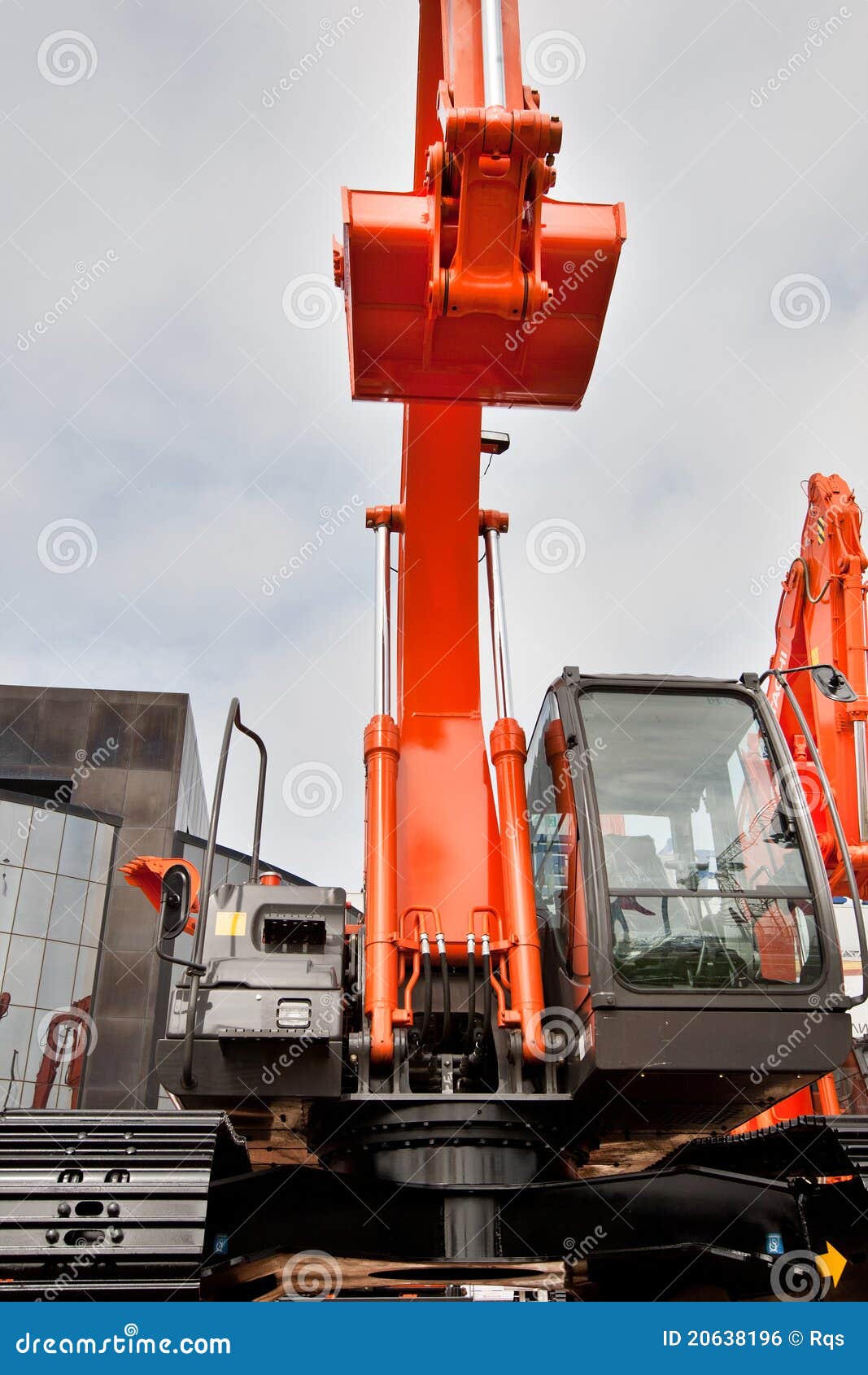 Orange diesel excavator editorial photo. Image of black - 20638196