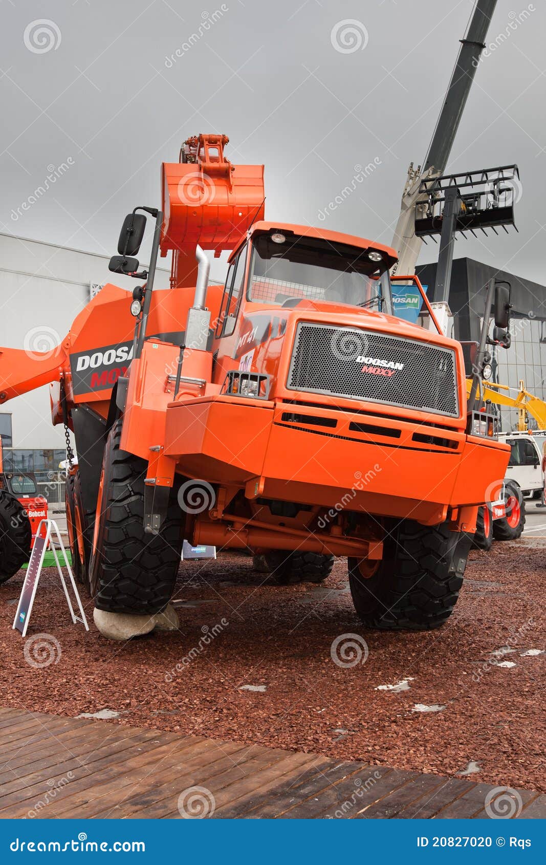 Orange Diesel Excavator and Lorry Editorial Image - Image of excavator ...