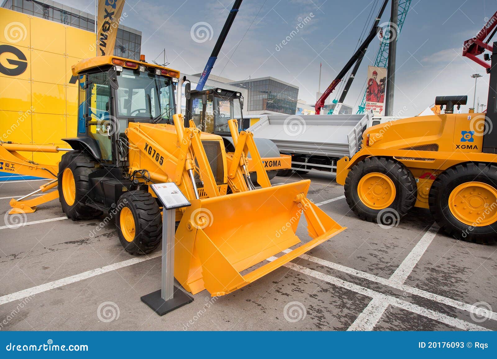 Orange Diesel Front End Loader Editorial Stock Photo - Image of metal ...