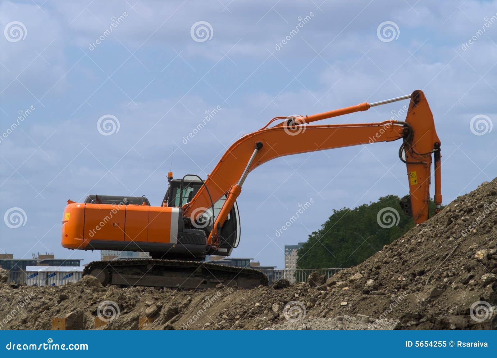 Orange digger stock image. Image of tractor, digger, excavate - 5654255