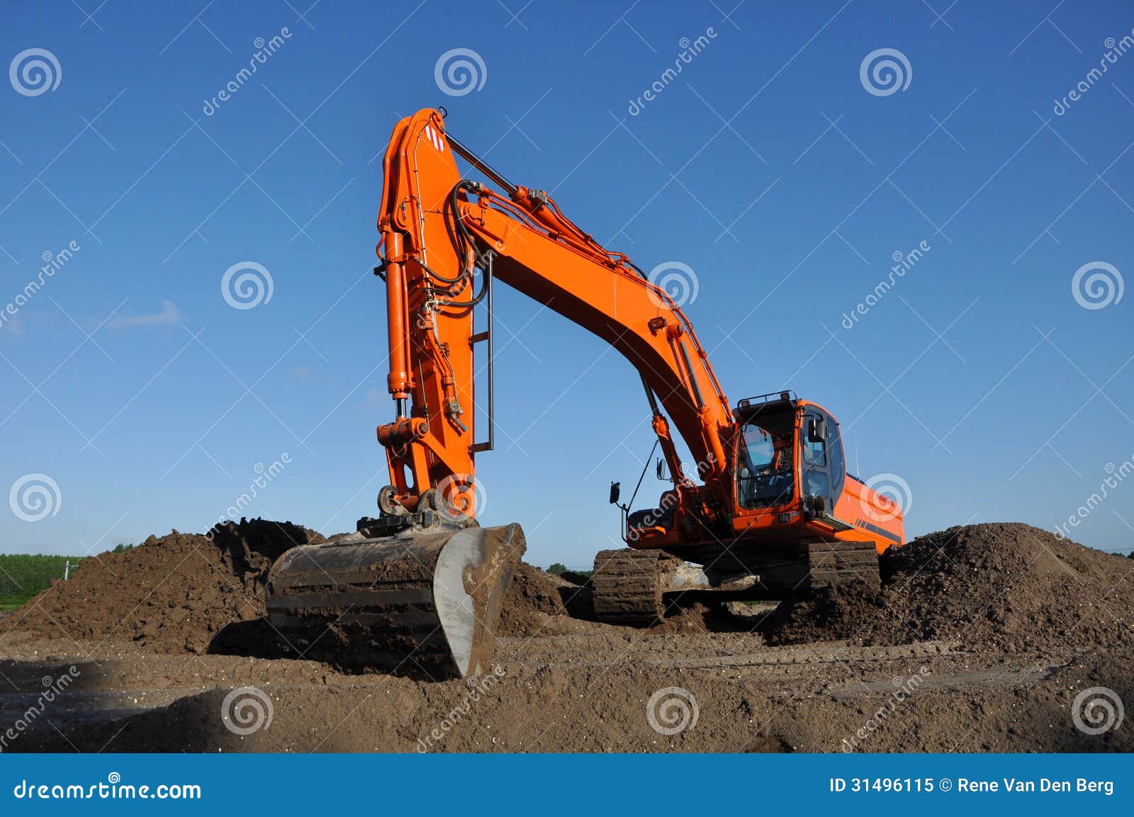 Orange digger stock image. Image of construction, equipment - 31496115
