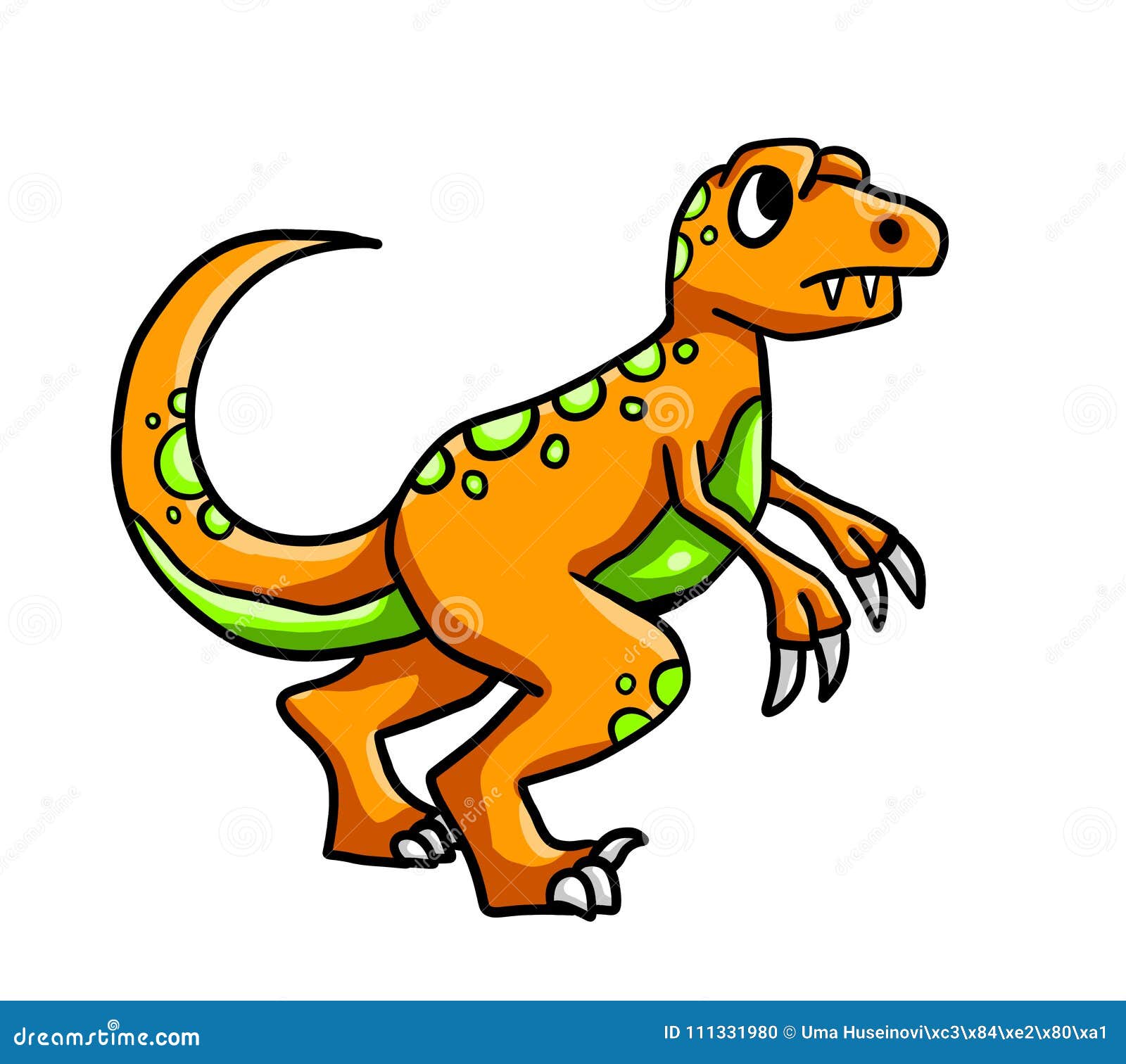 Orange Dinosaur 1 stock illustration. Illustration of fauna - 111331980