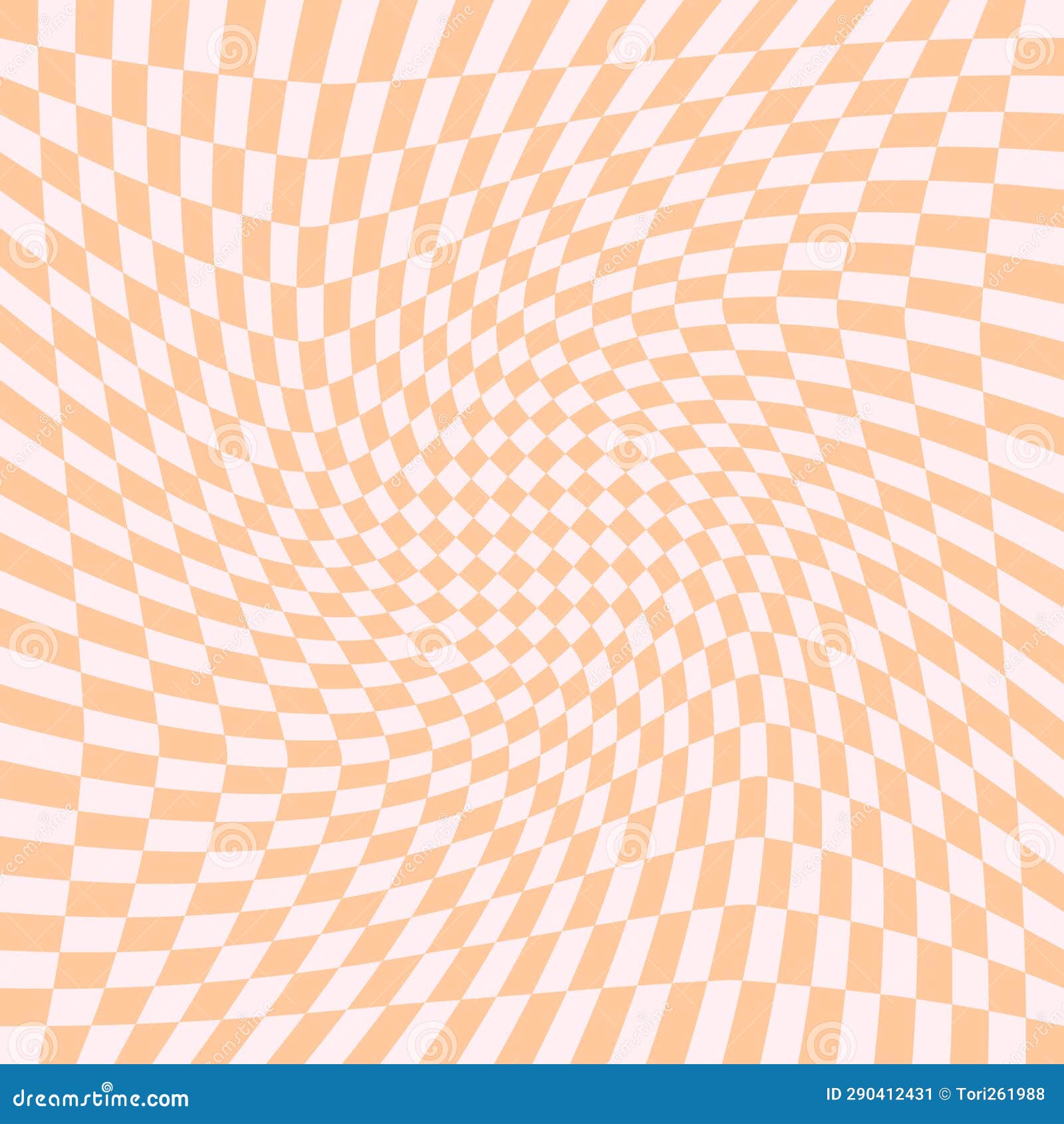Orange Distorted Checkerboard Groovy Background. Stock Vector ...