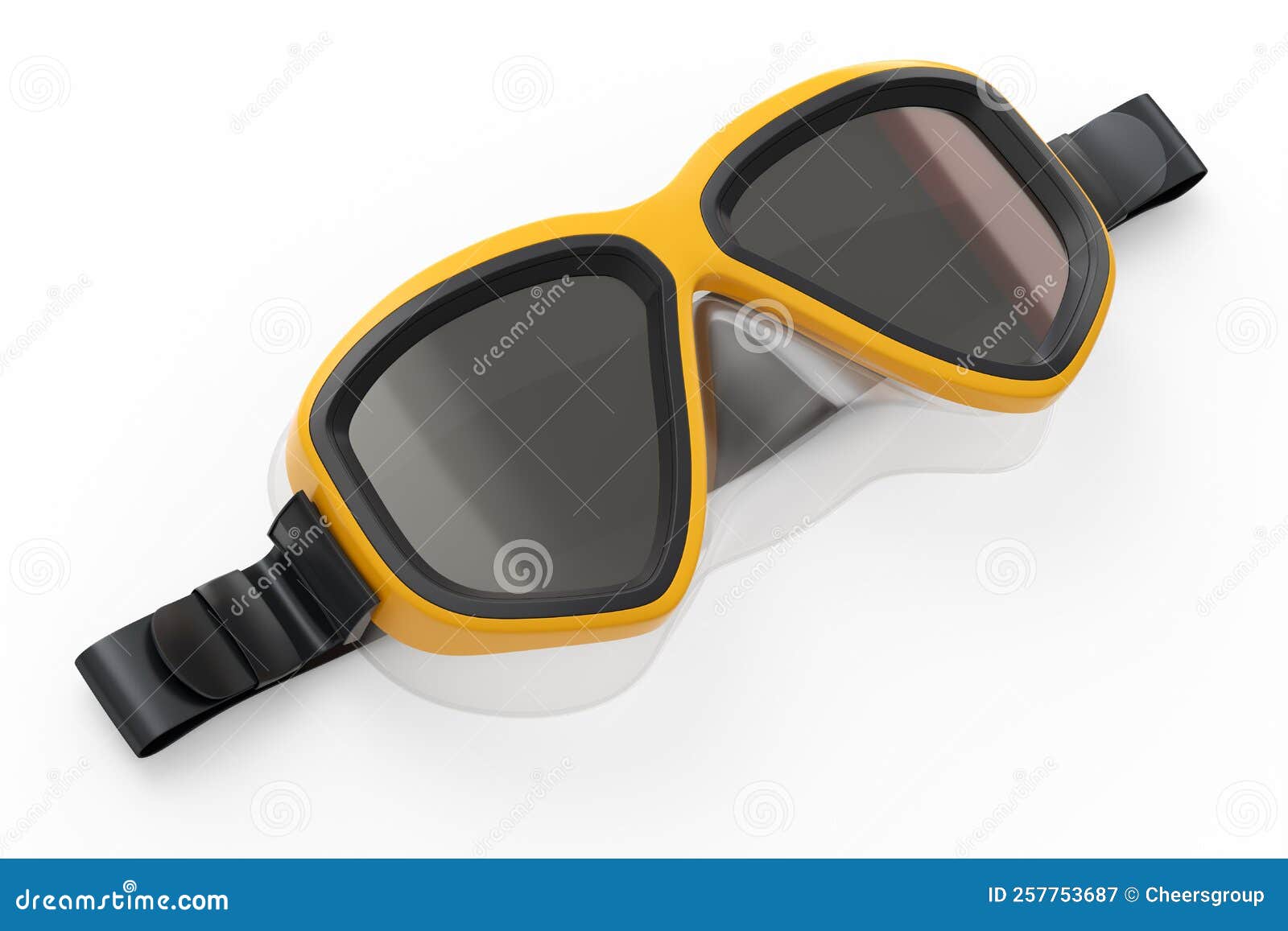 Orange Diving Mask Isolated on a White Background Stock Illustration ...