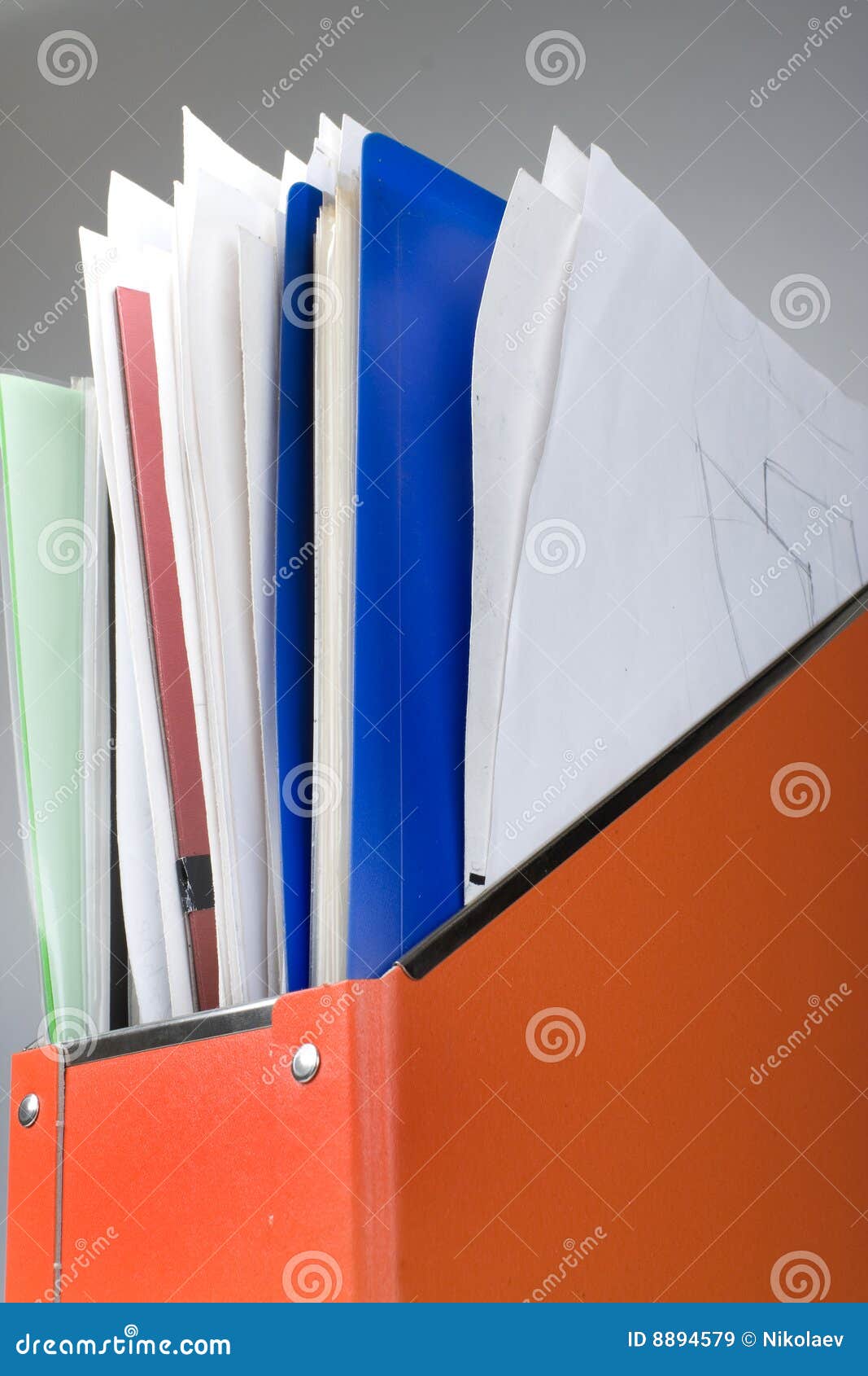 Orange documents folder stock image. Image of document - 8894579