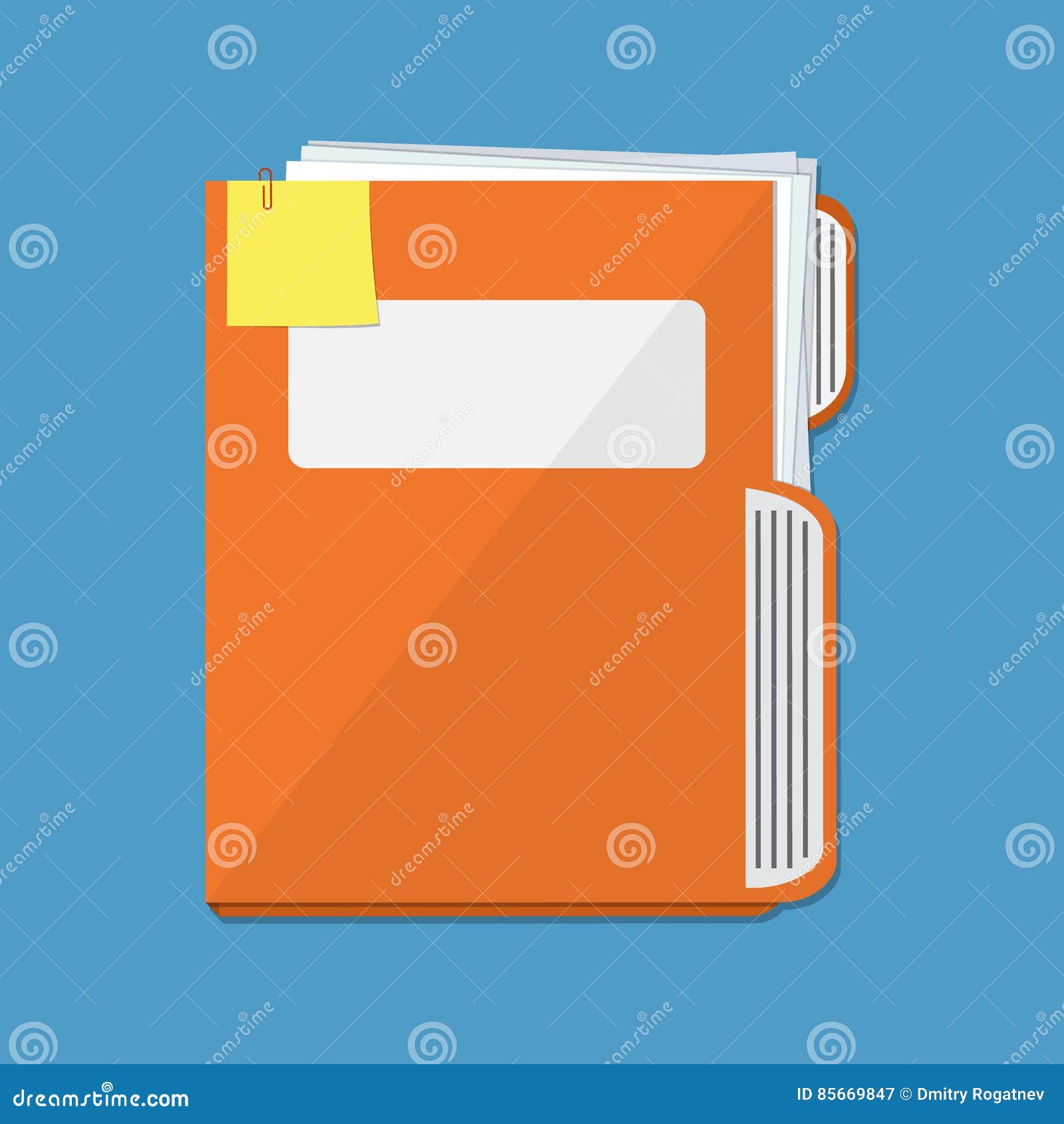 Orange documents folder stock vector. Illustration of concept - 85669847
