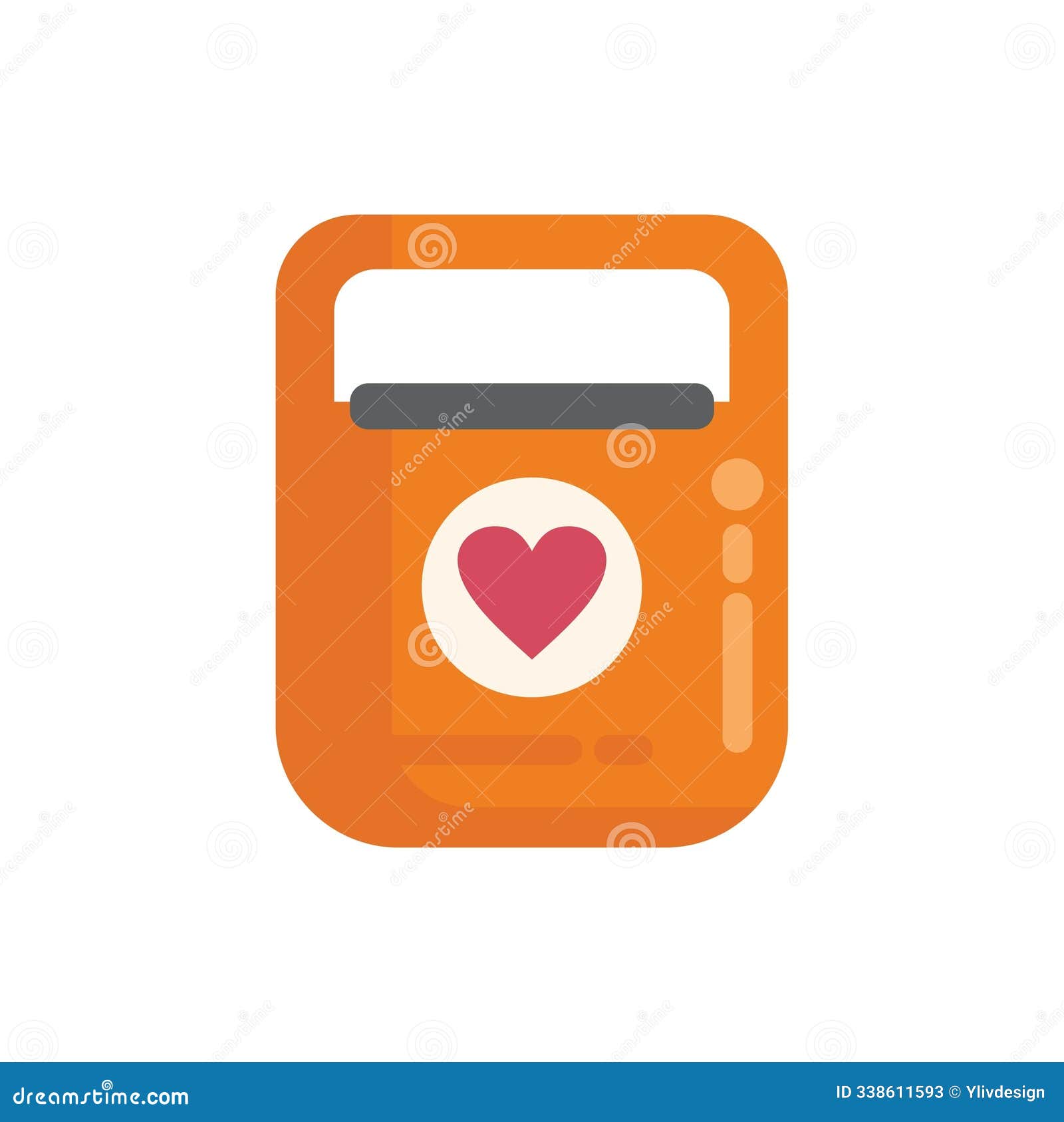 Orange Donation Box with Heart Symbol for Charity and Support Stock ...