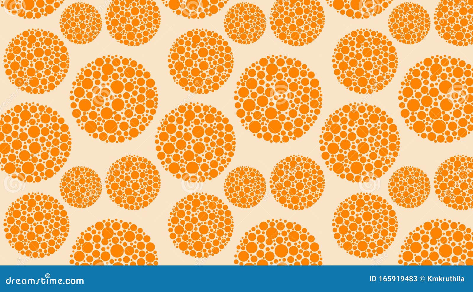 Orange Dotted Circles Background Pattern Vector Image Stock Vector ...
