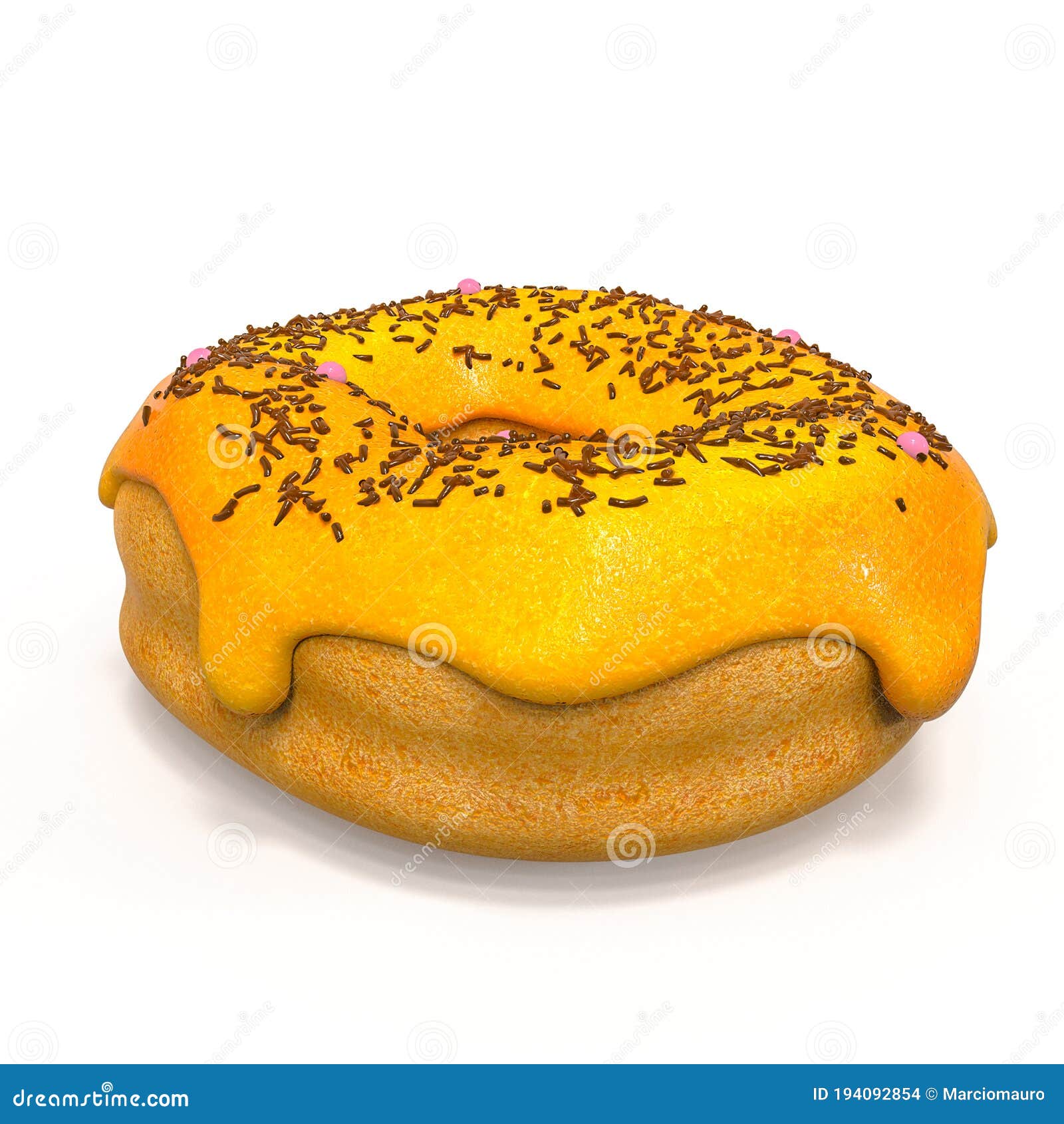 Orange doughnut stock illustration. Illustration of glaze - 194092854