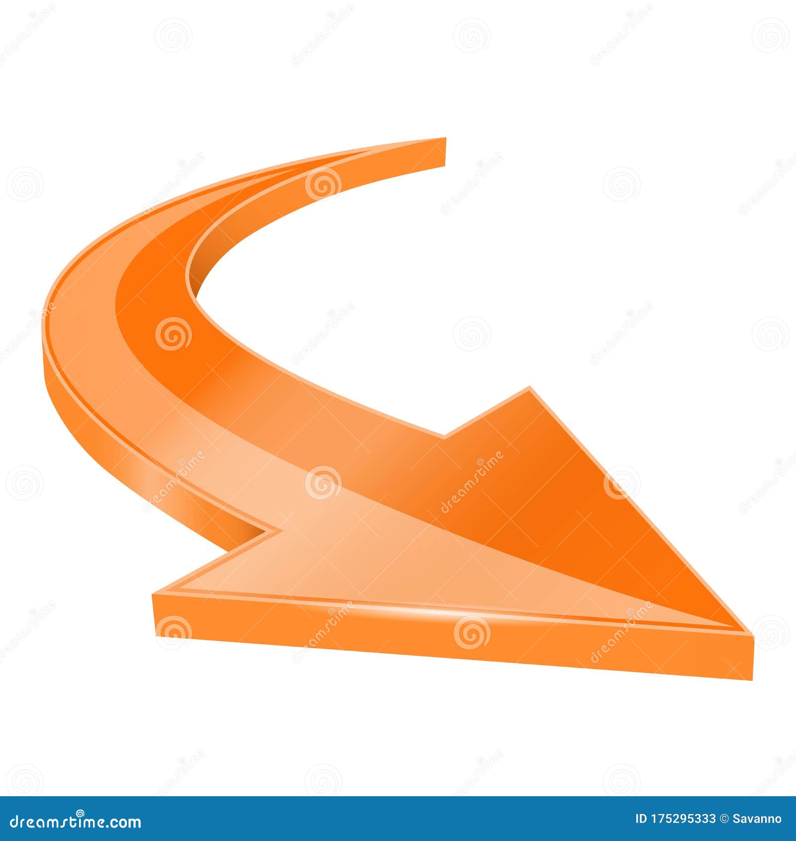 Orange Down Arrow. Shiny 3d Icon Stock Vector - Illustration of graphic ...
