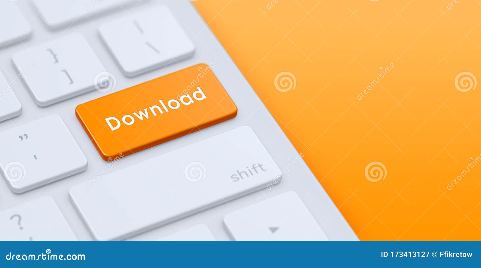 Orange Download Button Concept Image Stock Illustration - Illustration ...