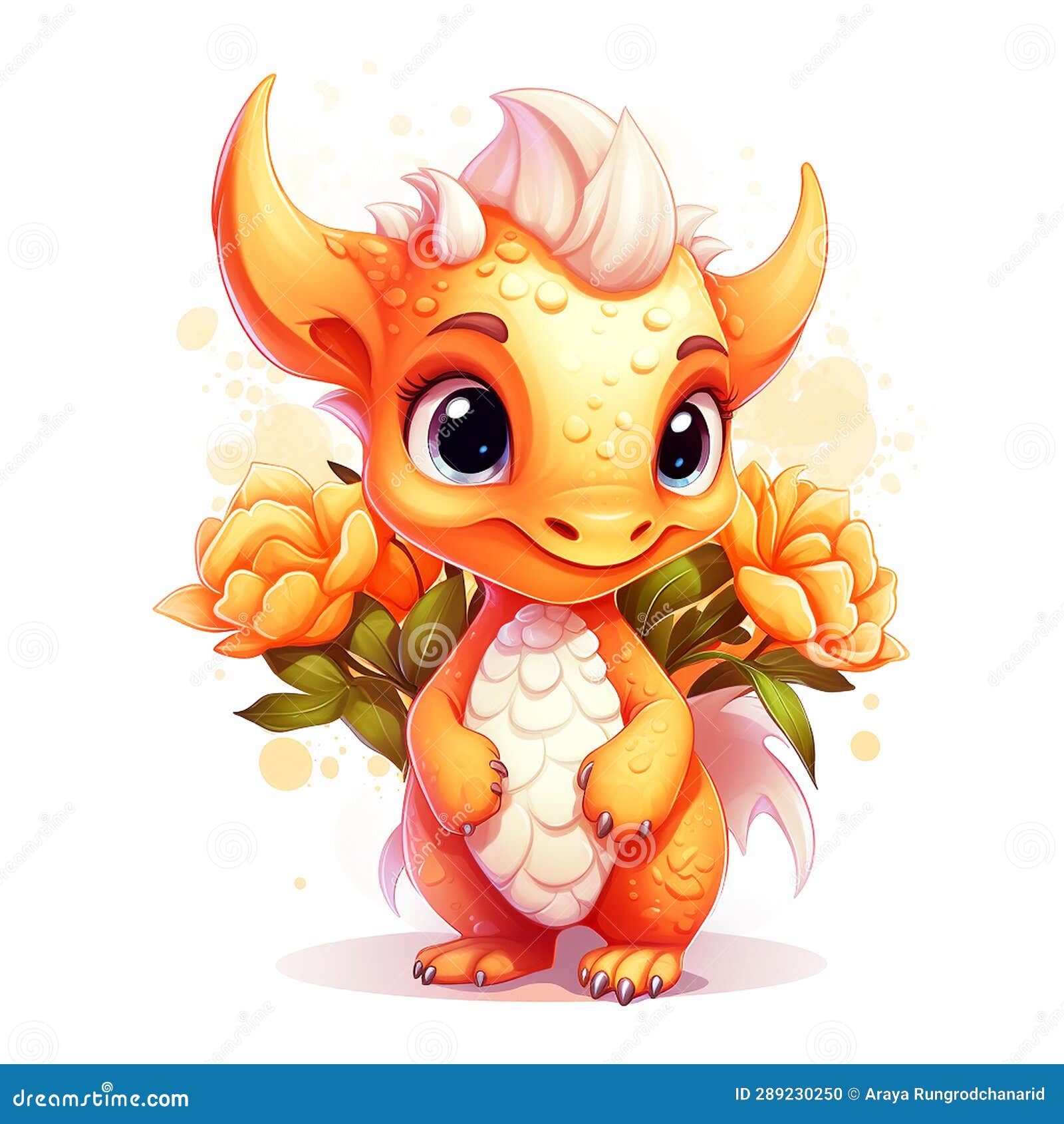 Orange dragon cartoons stock illustration. Illustration of bags - 289230250