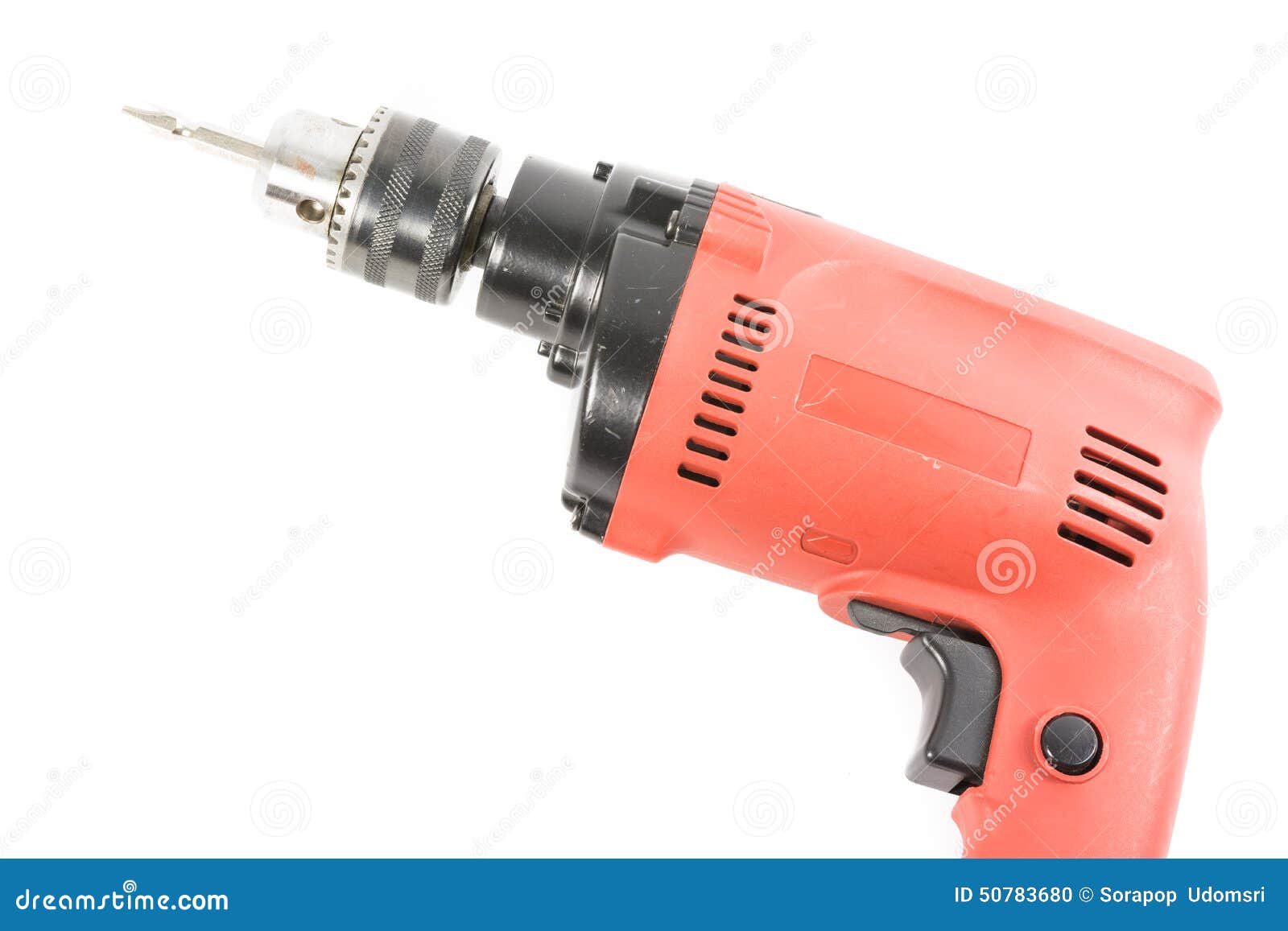 Orange Drill Machine Isolated Stock Photo - Image of equipment, buttons ...