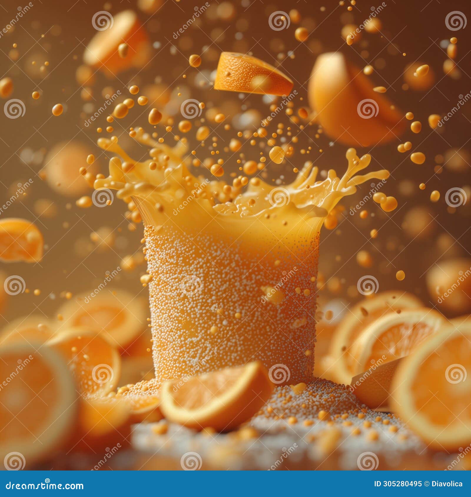Orange drink with splash stock illustration. Illustration of fruit ...