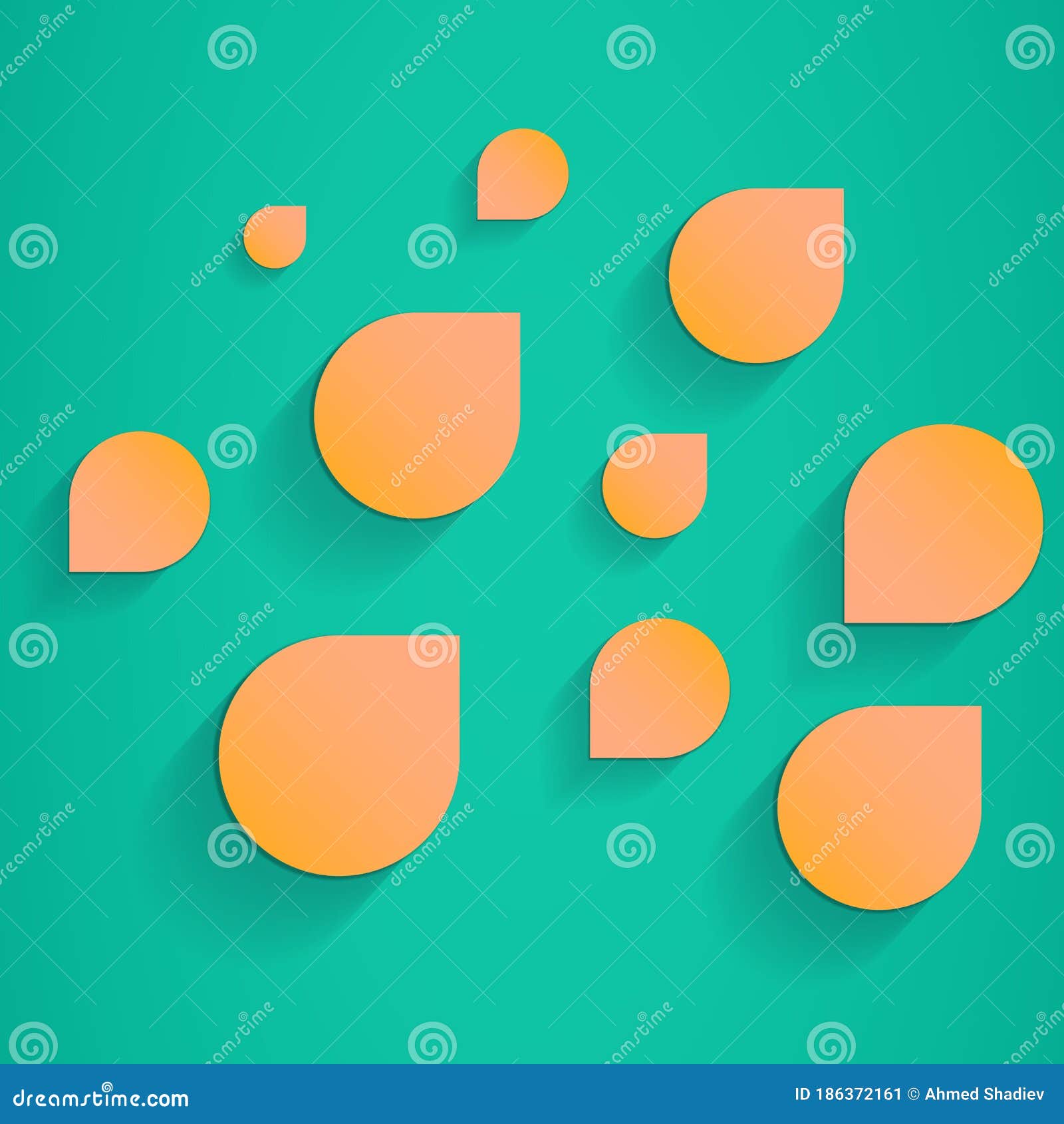 Orange drops with shadows. stock vector. Illustration of digital ...