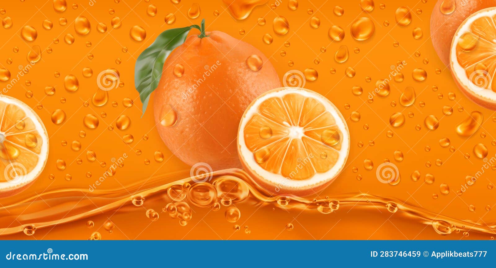 Orange Drops. Fresh Fruit Background Stock Vector - Illustration of ...
