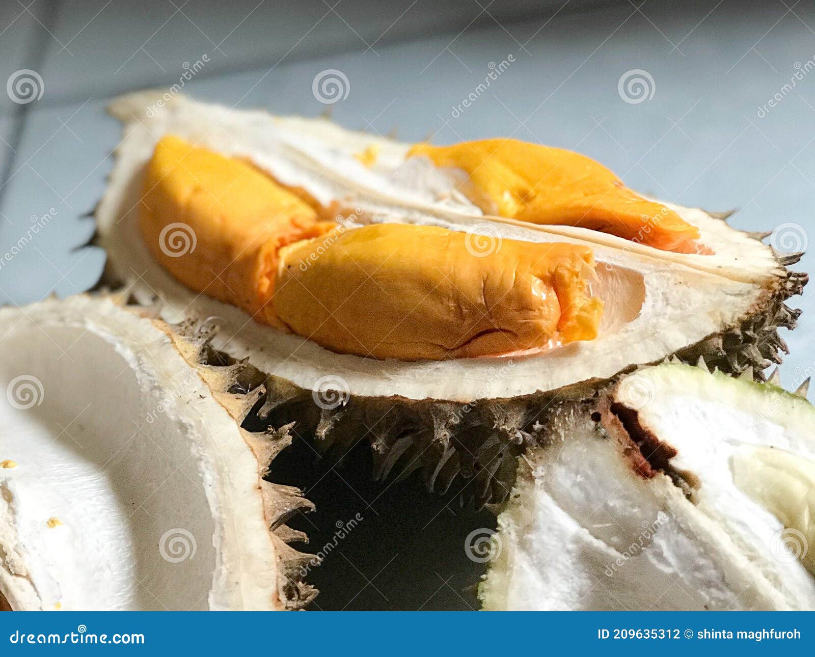 Orange Durian. this Durian from Banyuwangi Stock Photo - Image of king ...