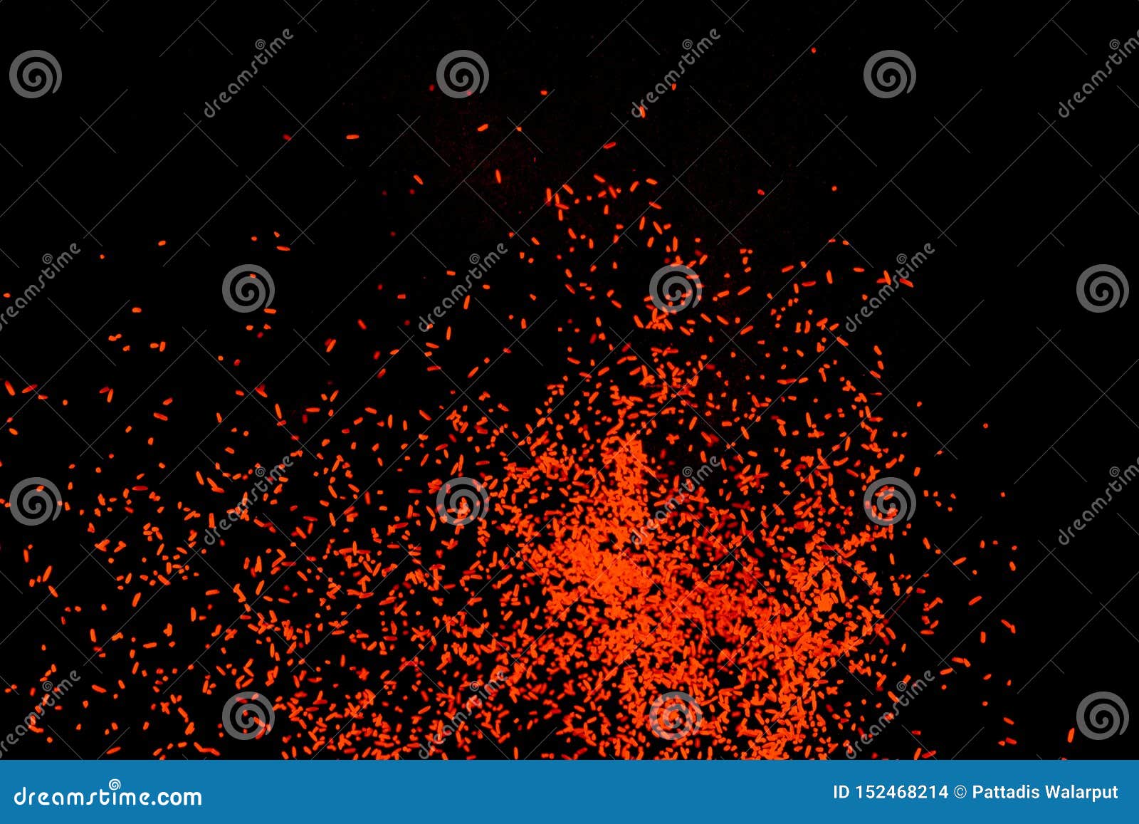 Orange Dust Particles Explosioon on Black Background Stock Photo ...
