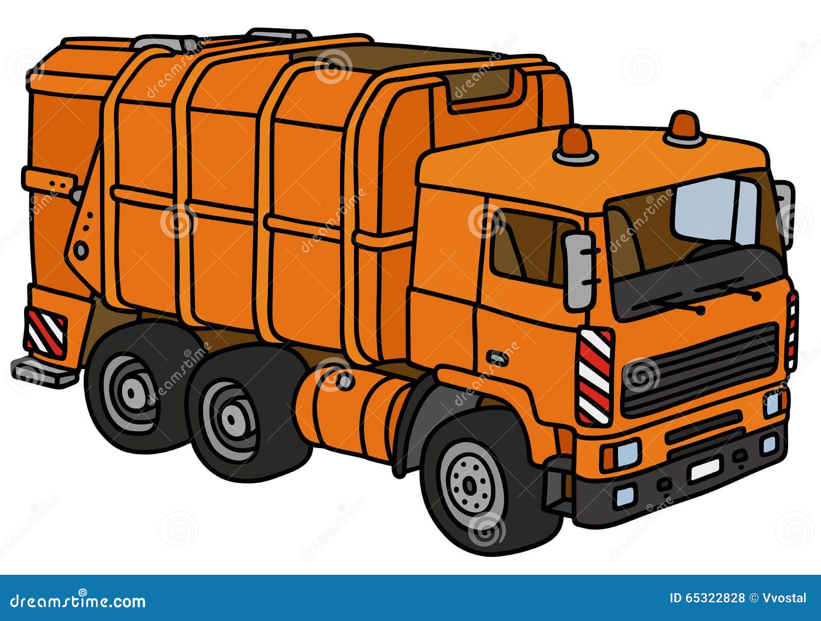 Orange dustcart stock vector. Illustration of vector - 65322828