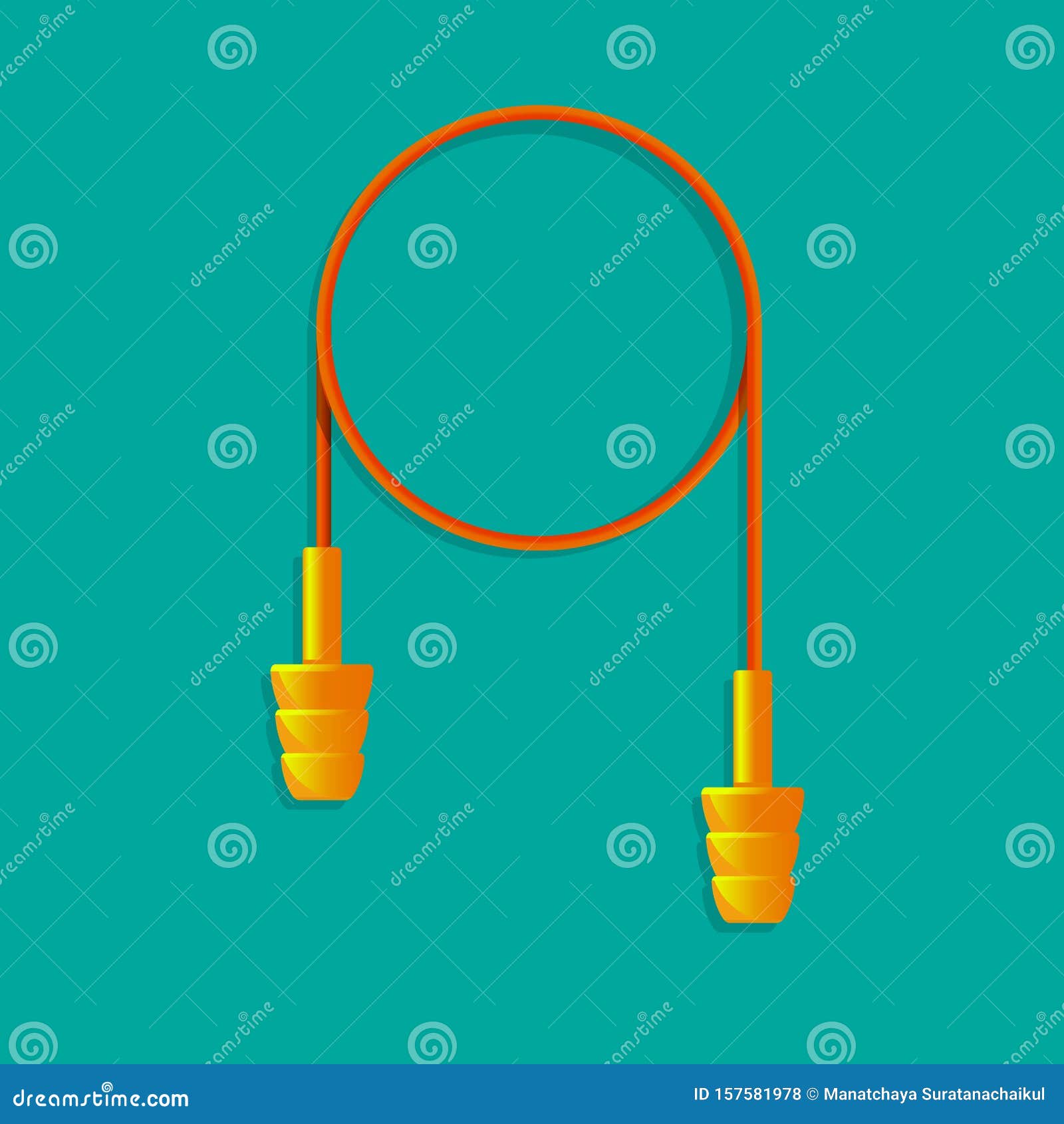 Orange ear plugs. stock vector. Illustration of object - 157581978