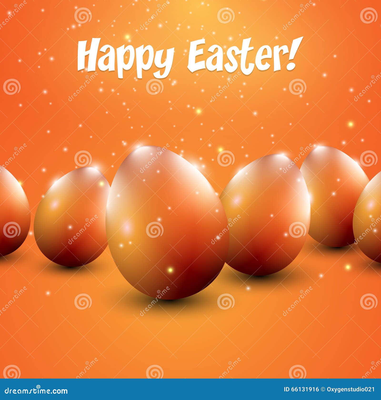 Orange Easter Eggs on Orange Background Stock Vector - Illustration of ...
